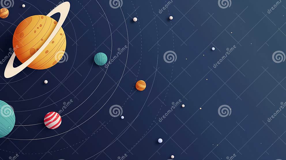 2D Illustration of a Representation of the Distant Solar System with ...