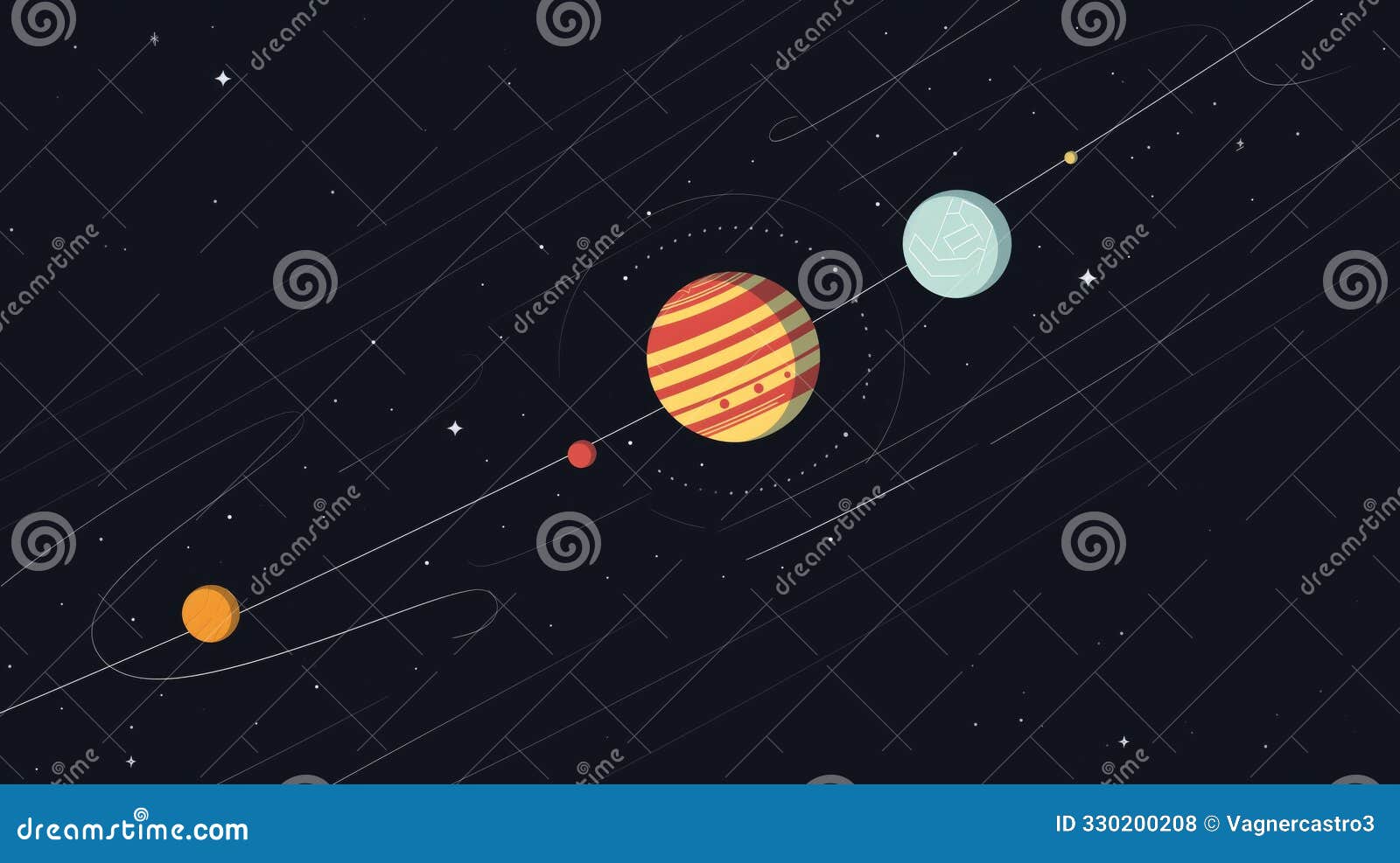 2D Illustration of a Representation of the Distant Solar System with ...