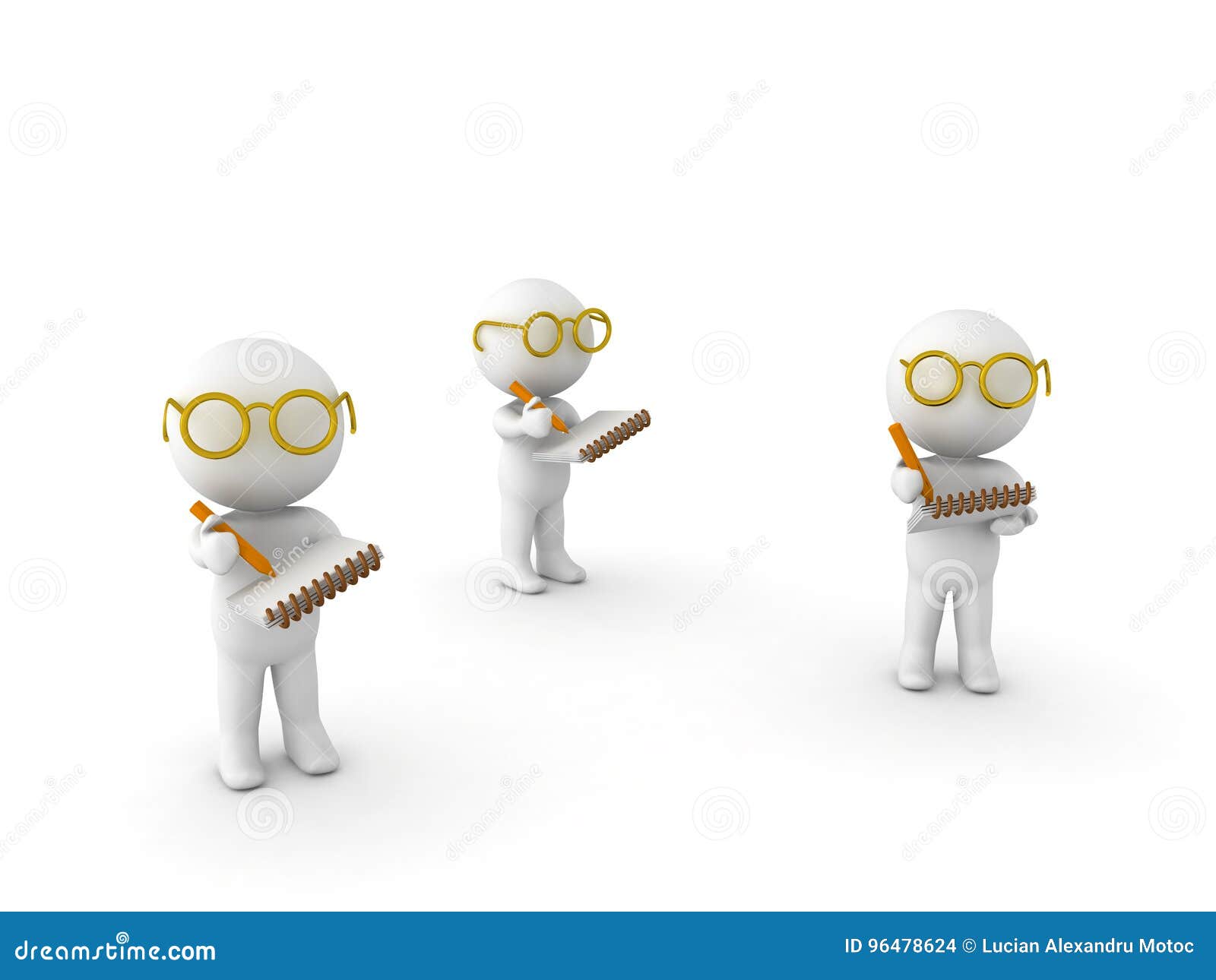 3D Illustration of Researchers Taking Notes Stock Illustration ...