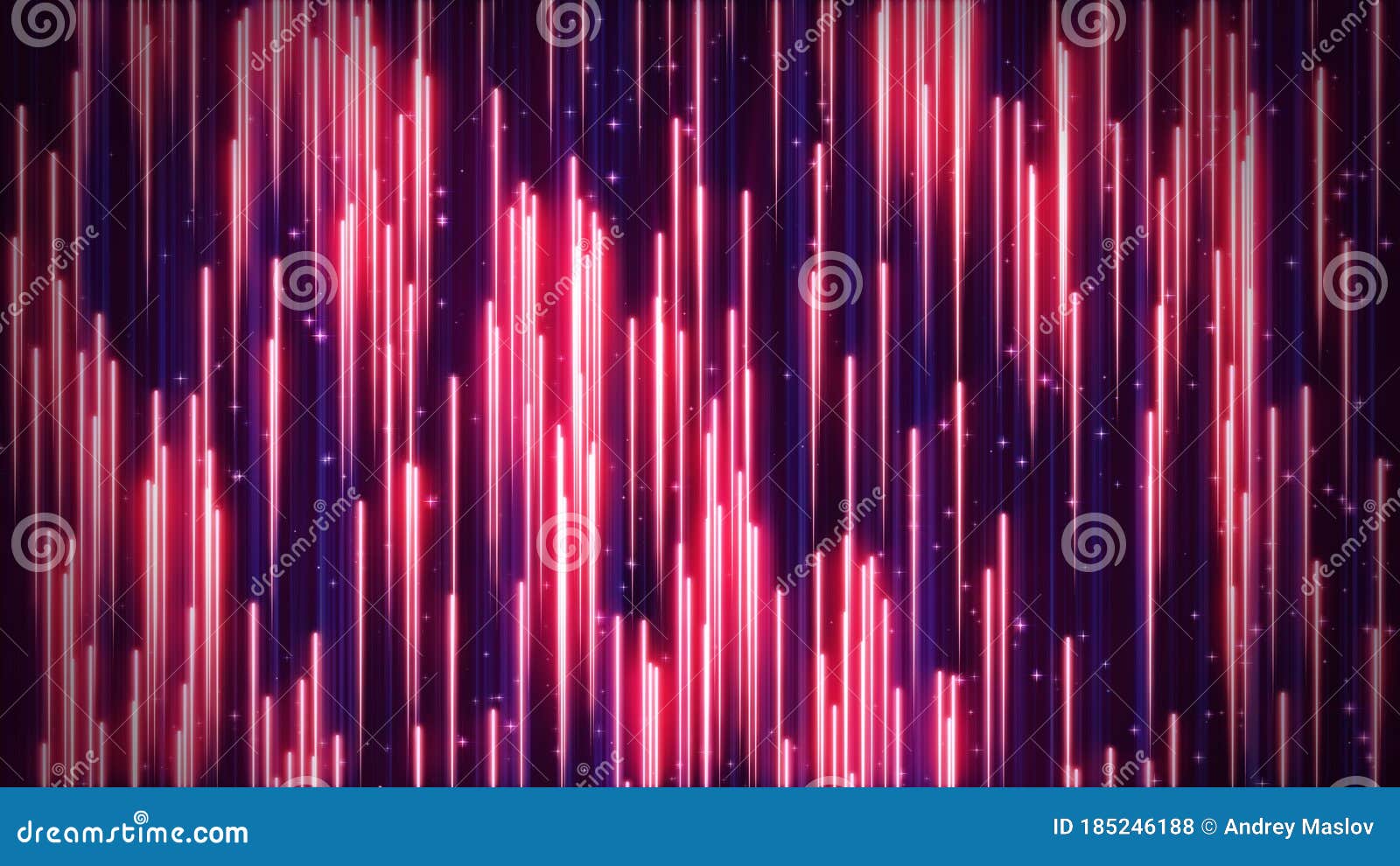 3d Illustration Retro Red Blue Background of Neon Rays Falling ...