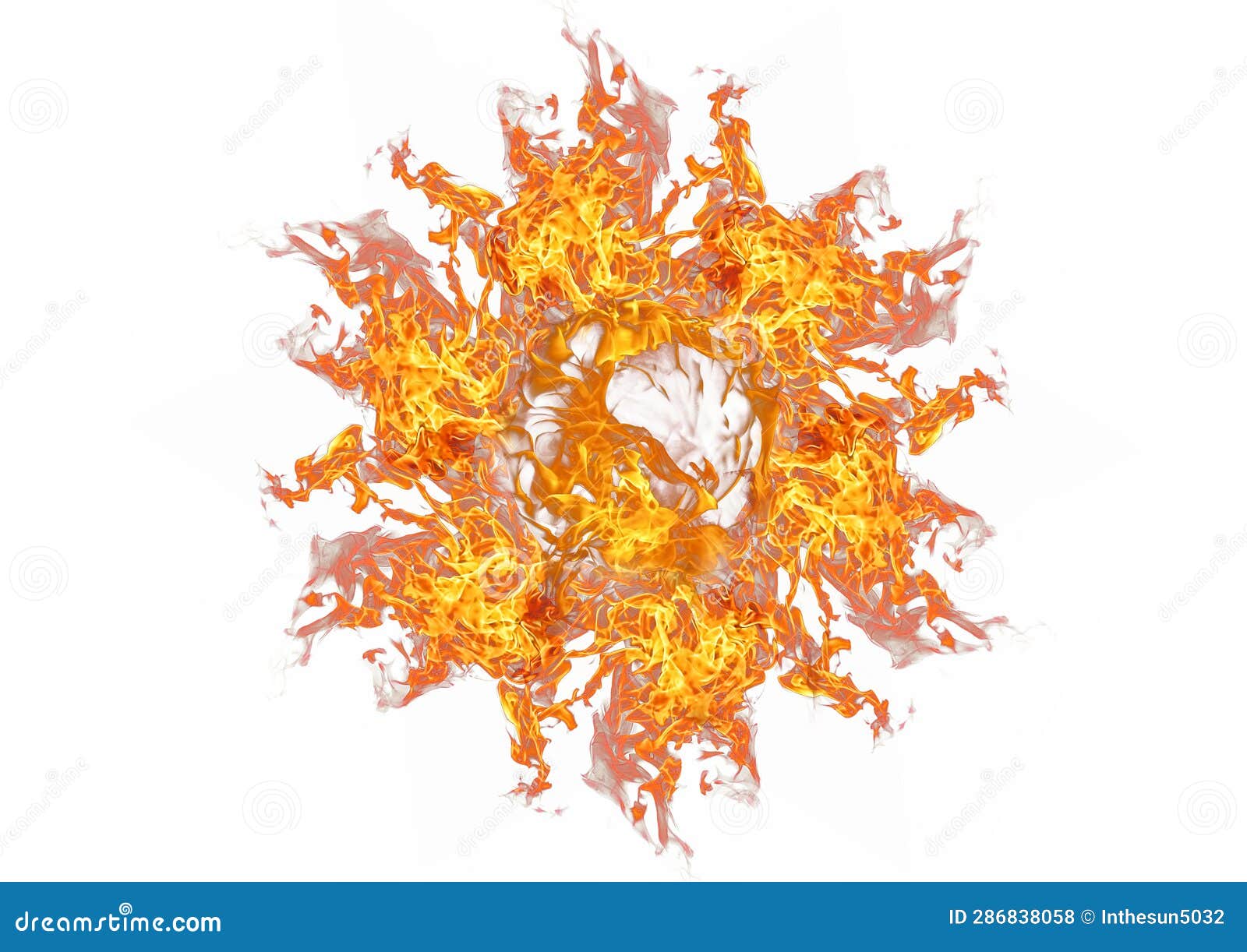 3d Illustration of a Ring of Burning Flames Stock Illustration ...