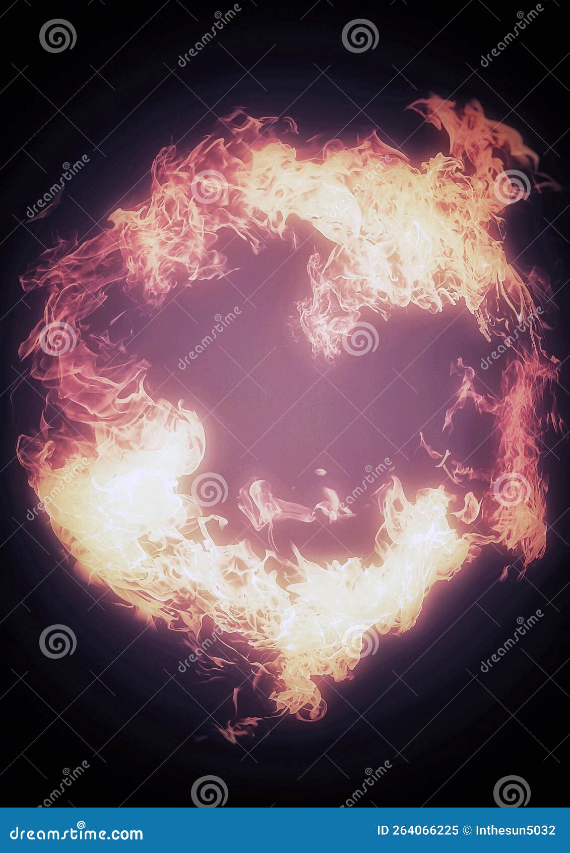 3d Illustration of a Ring of Burning Flames Stock Illustration ...
