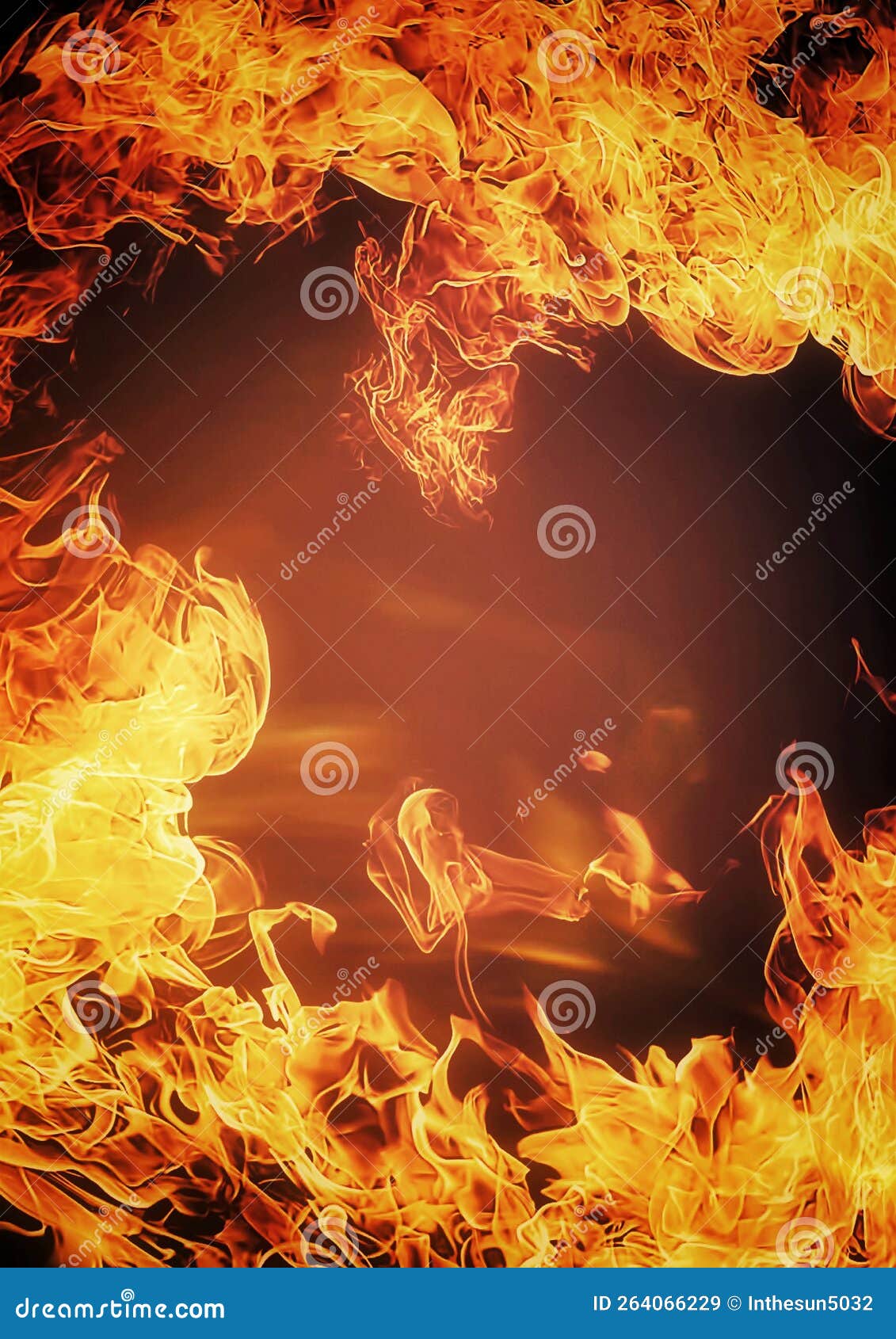 3d Illustration of a Ring of Burning Flames Stock Illustration ...