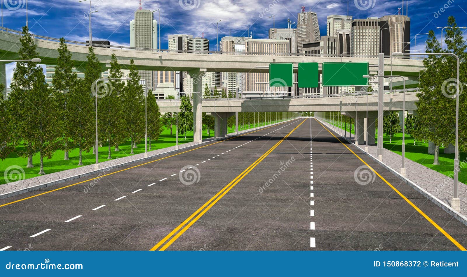 Road junction stock illustration. Illustration of empty - 150868372