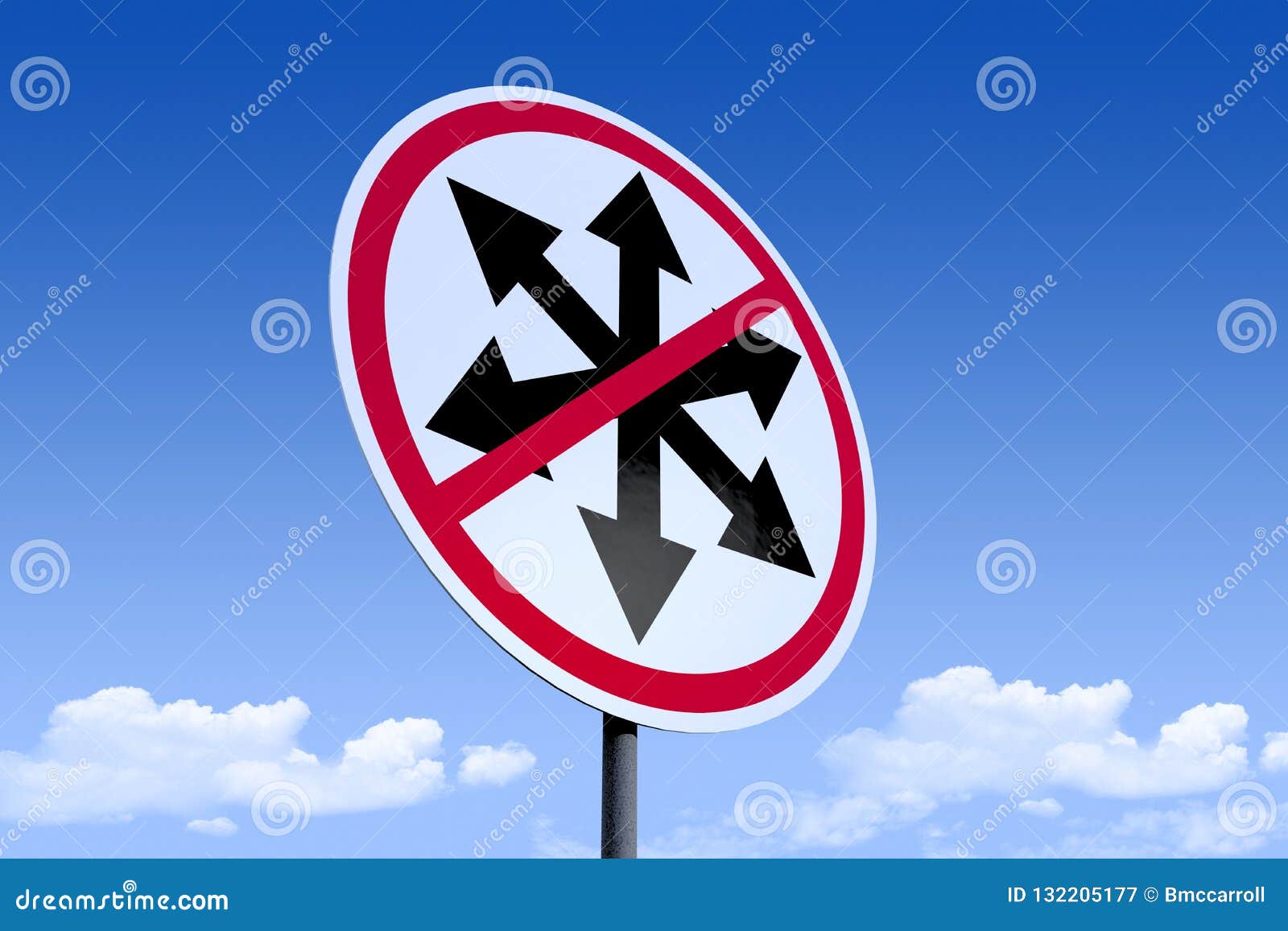 3D Illustration of a Road Sign_multipleArrows_angle3 Stock Illustration ...