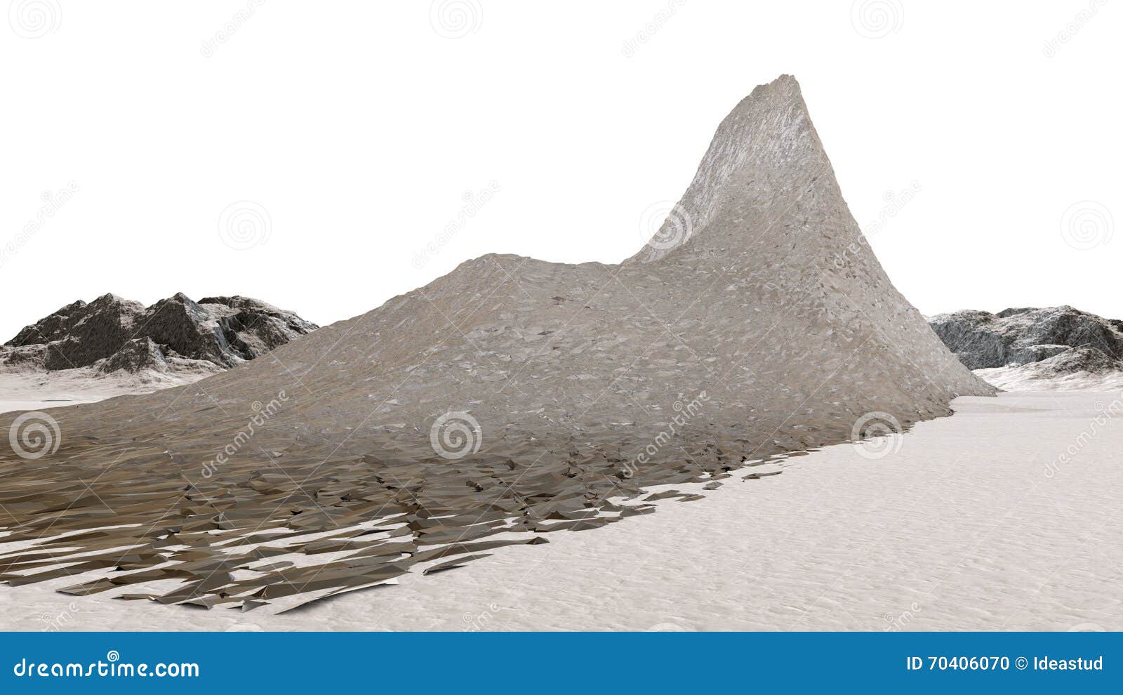 3D Illustration of Rock Mountain Object Stock Illustration ...