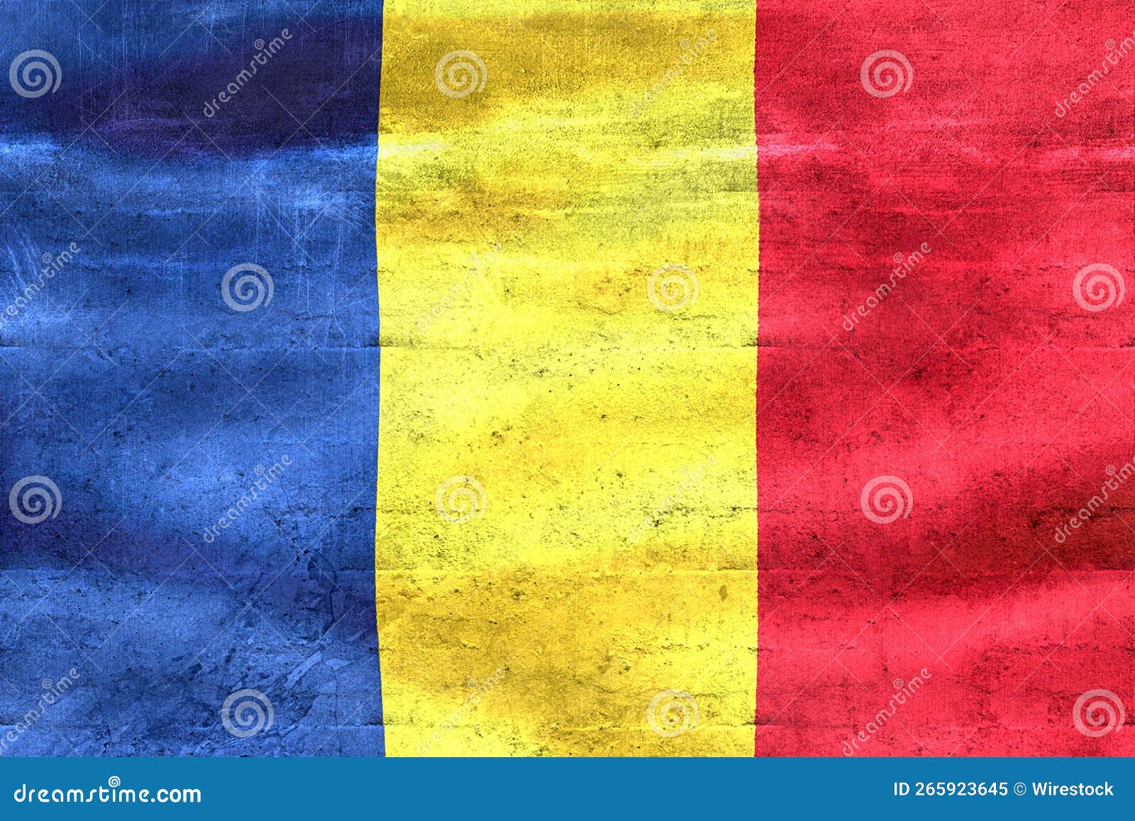 3D-Illustration of a Romania Flag - Realistic Waving Fabric Flag Stock ...