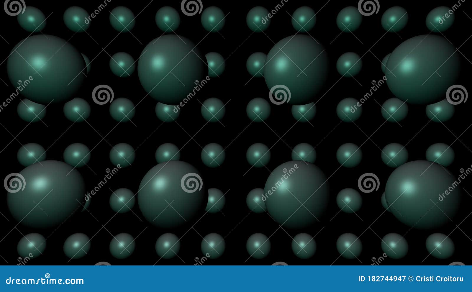 3D Illustration Round Particles Background Texture on Black Screen ...
