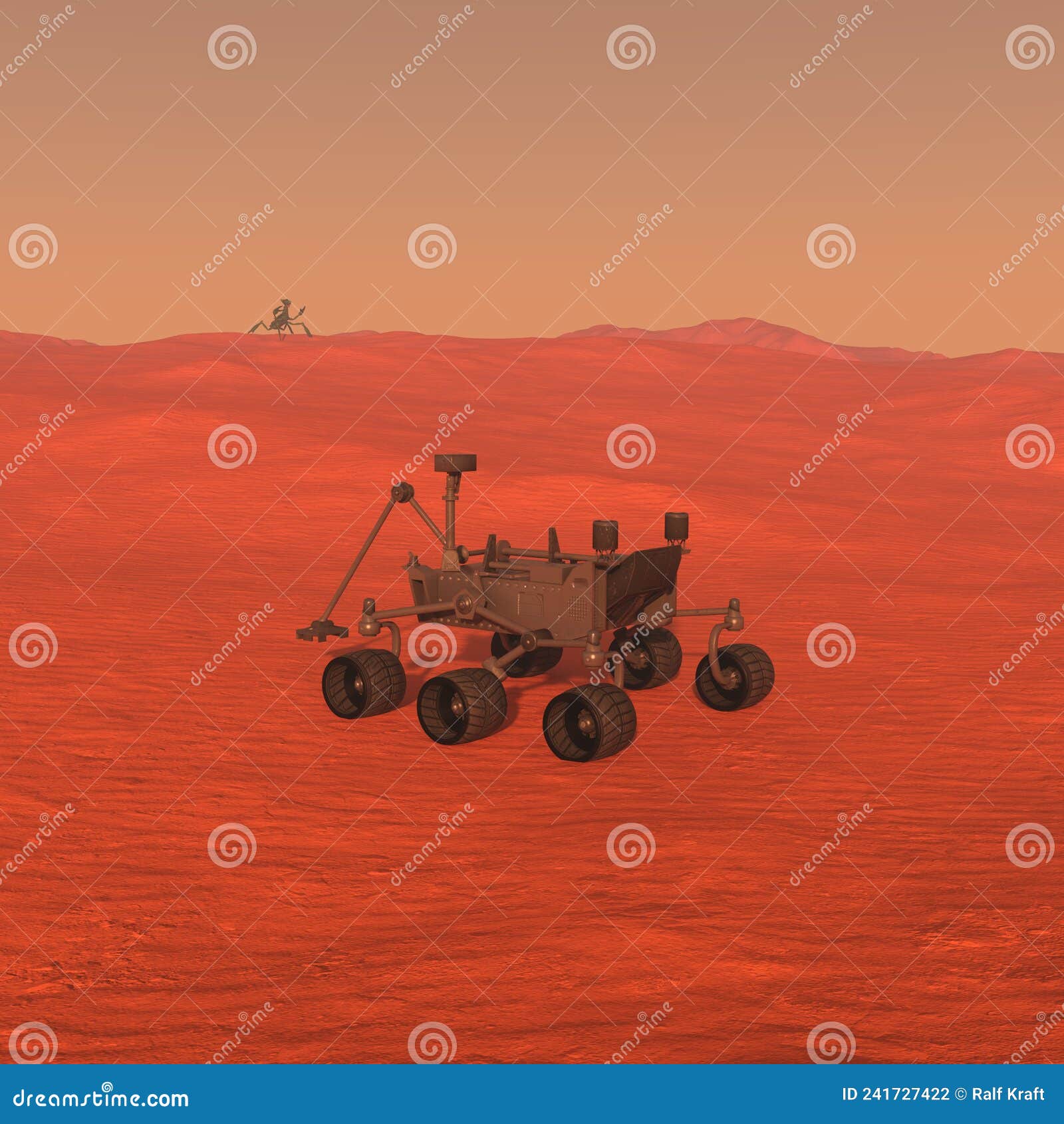 3D-illustration of a Rover on a Strange Planet Stock Illustration ...