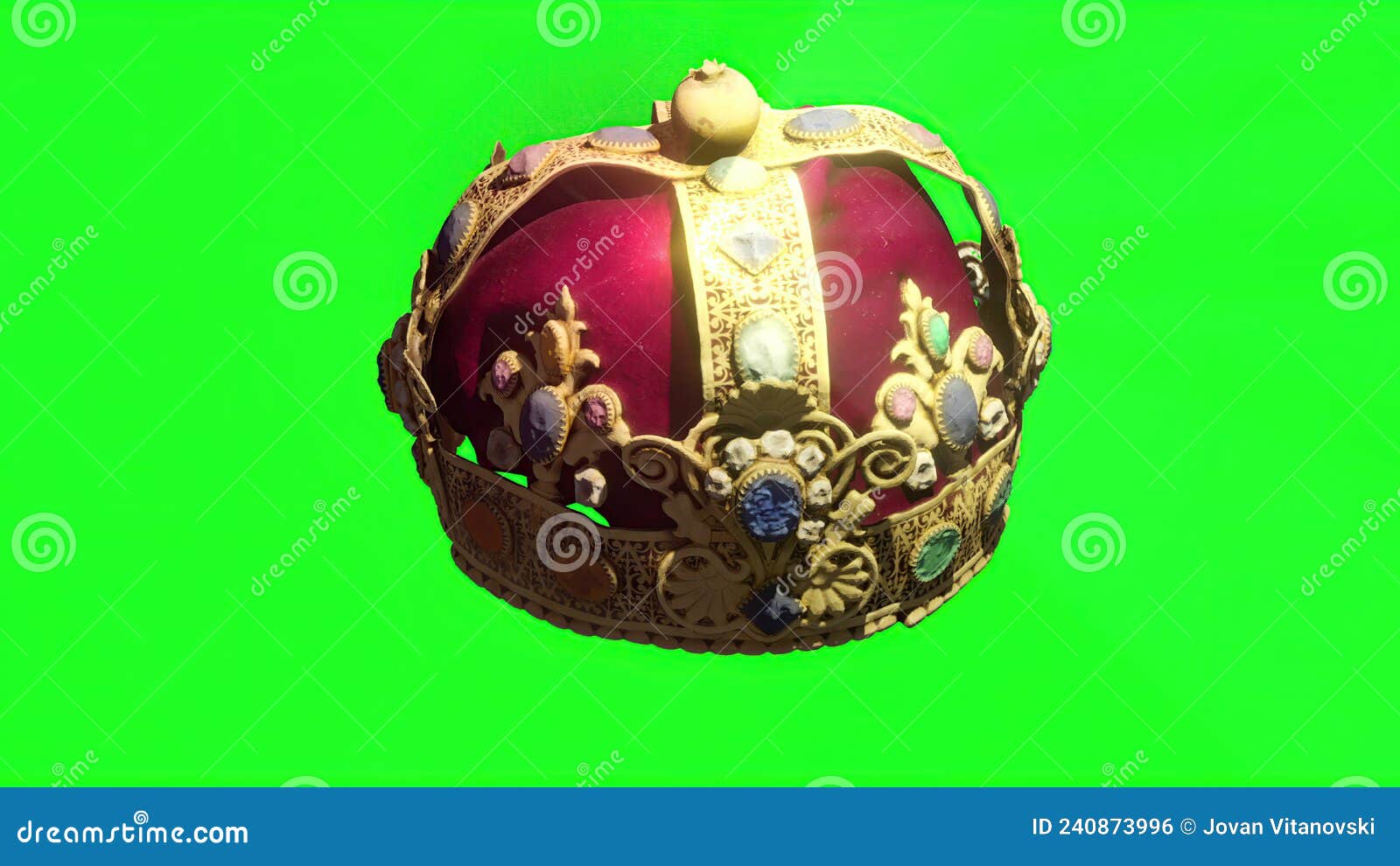 Royal Crown on Green Screen Stock Illustration - Illustration of ...