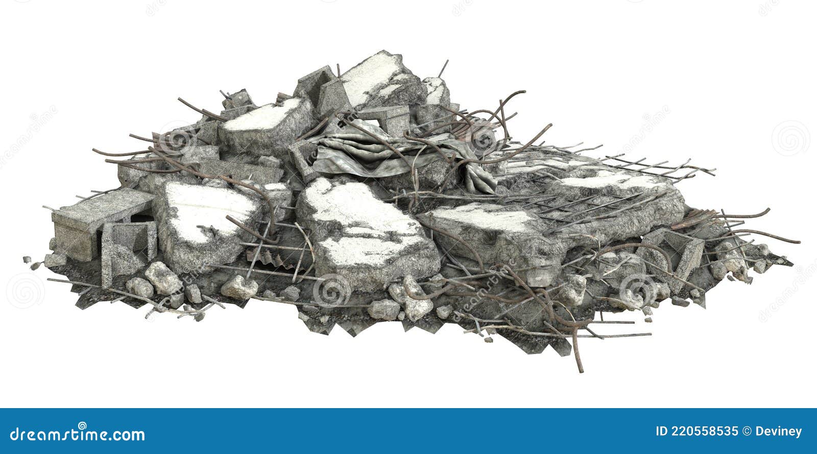 Concrete and Cinder Block Rubble Stock Image - Illustration of ...