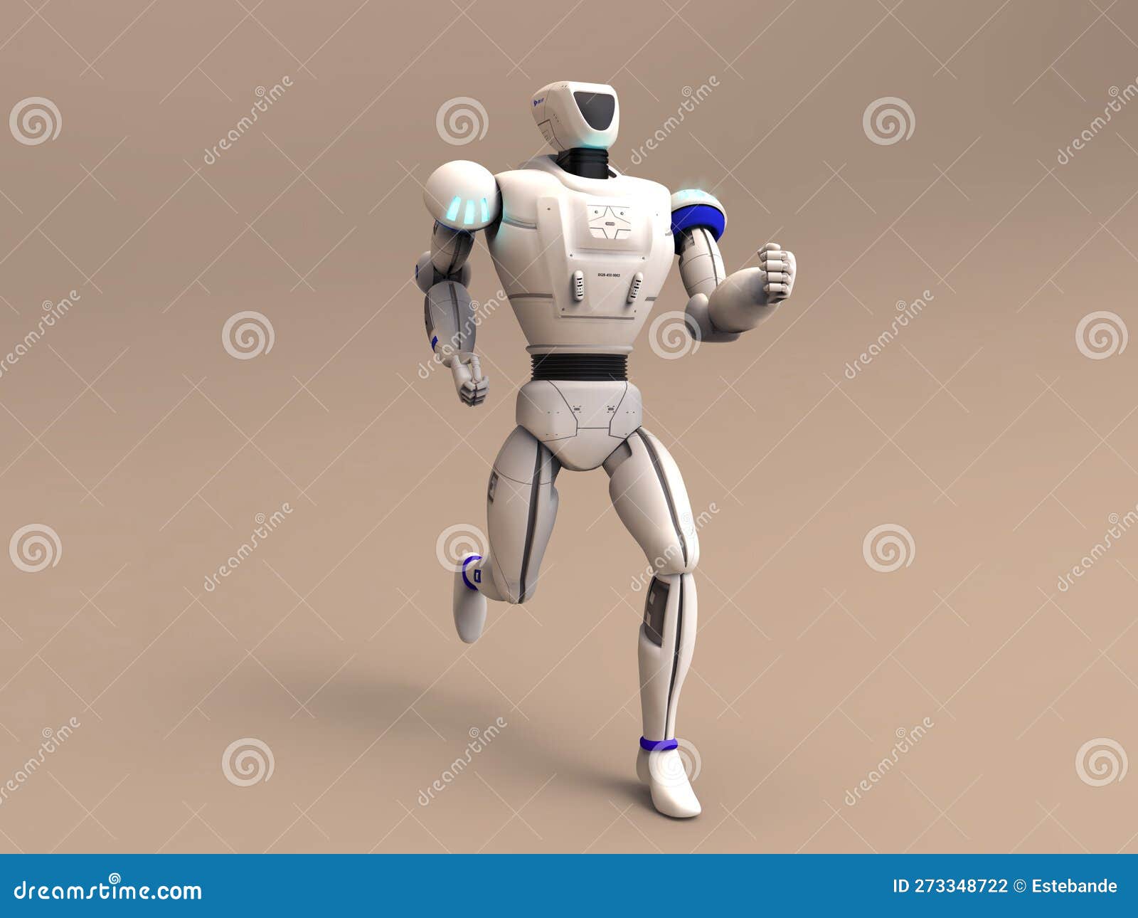 3d Illustration of a Running Robot Stock Illustration - Illustration of ...