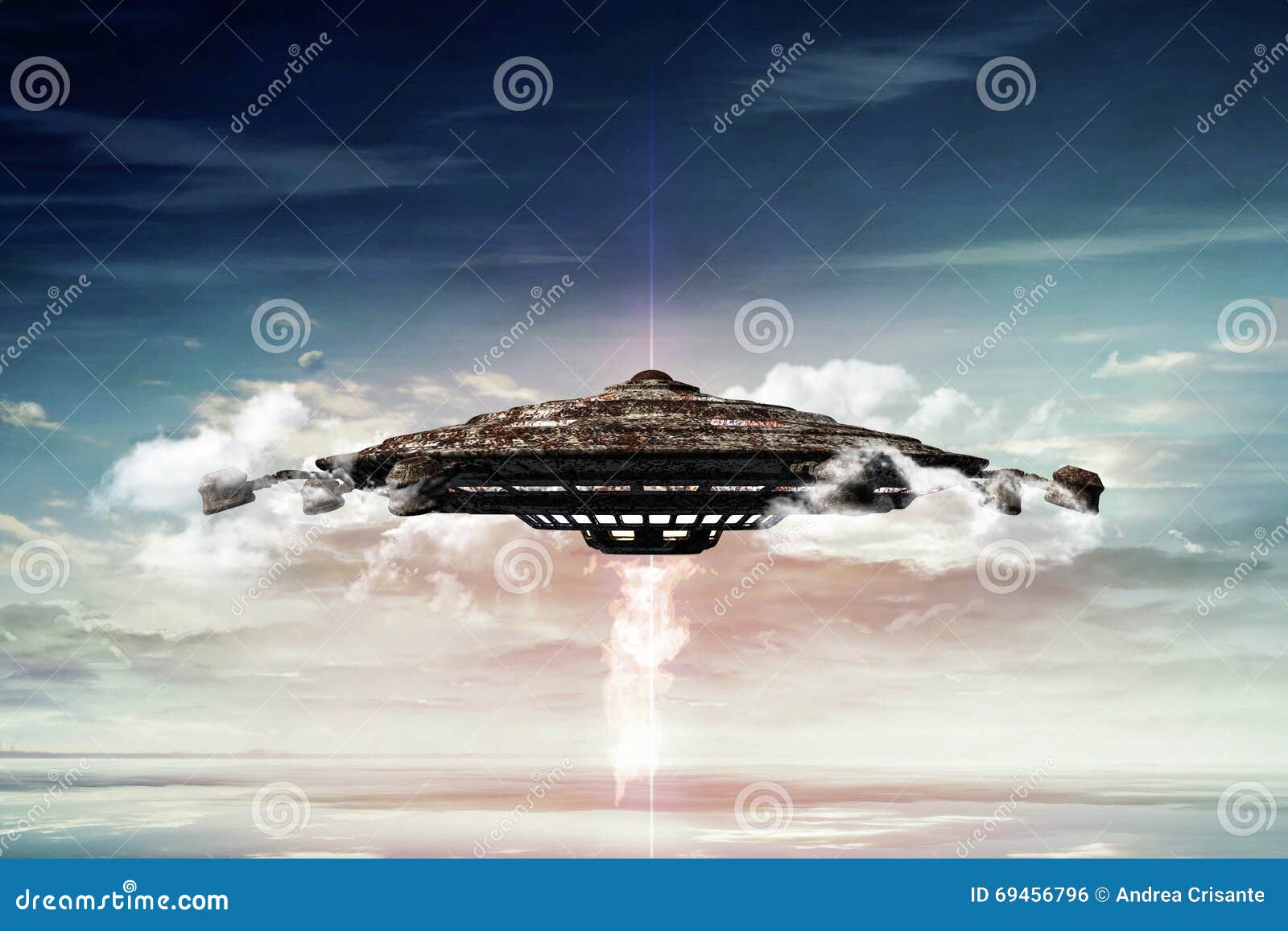 3d Illustration of a Rusty Spaceship Stock Illustration - Illustration ...