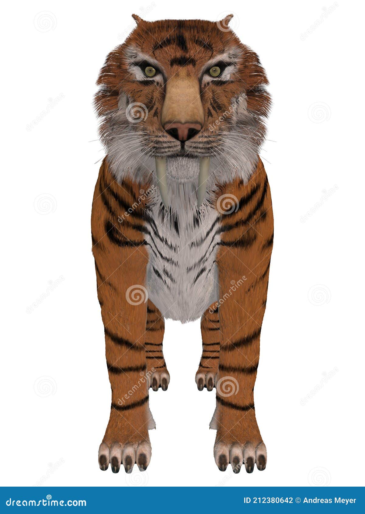 3d Illustration of a Saber Tooth Tiger Stock Illustration ...