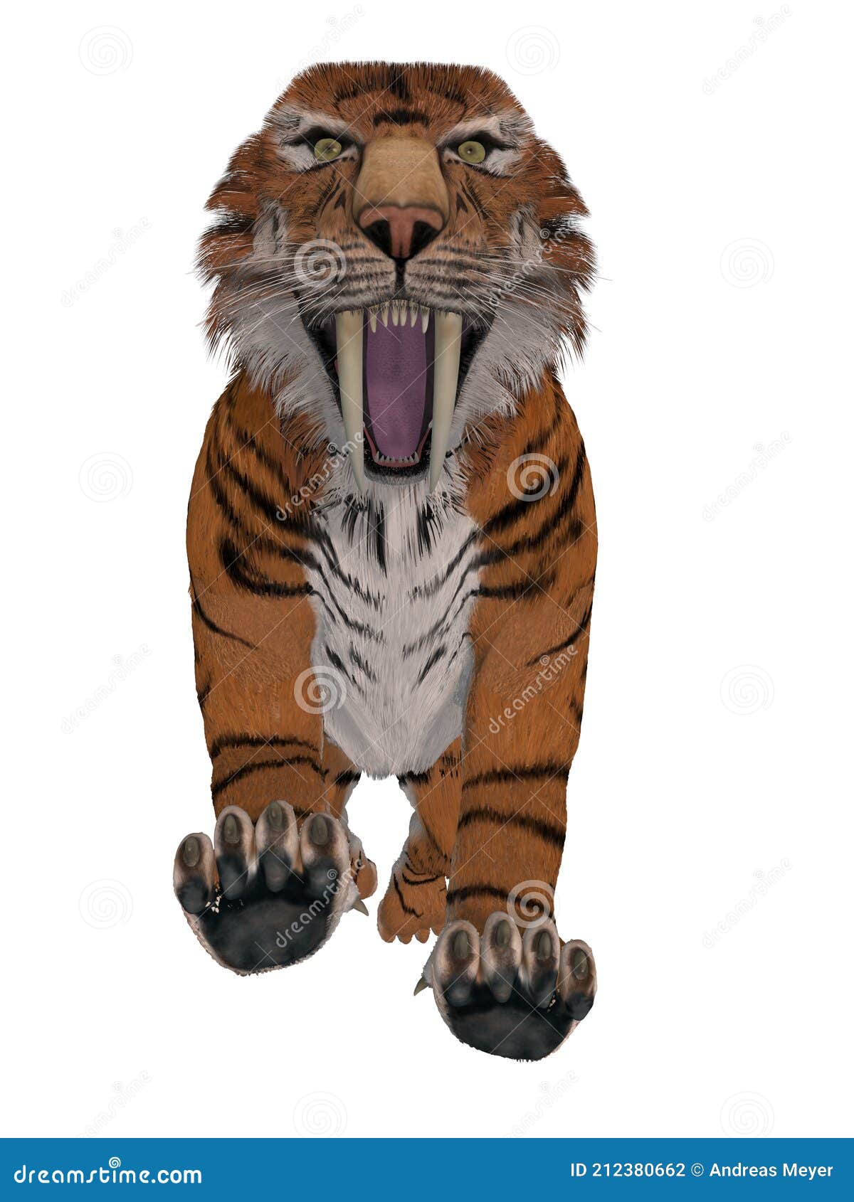 3d Illustration of a Saber Tooth Tiger Stock Illustration ...