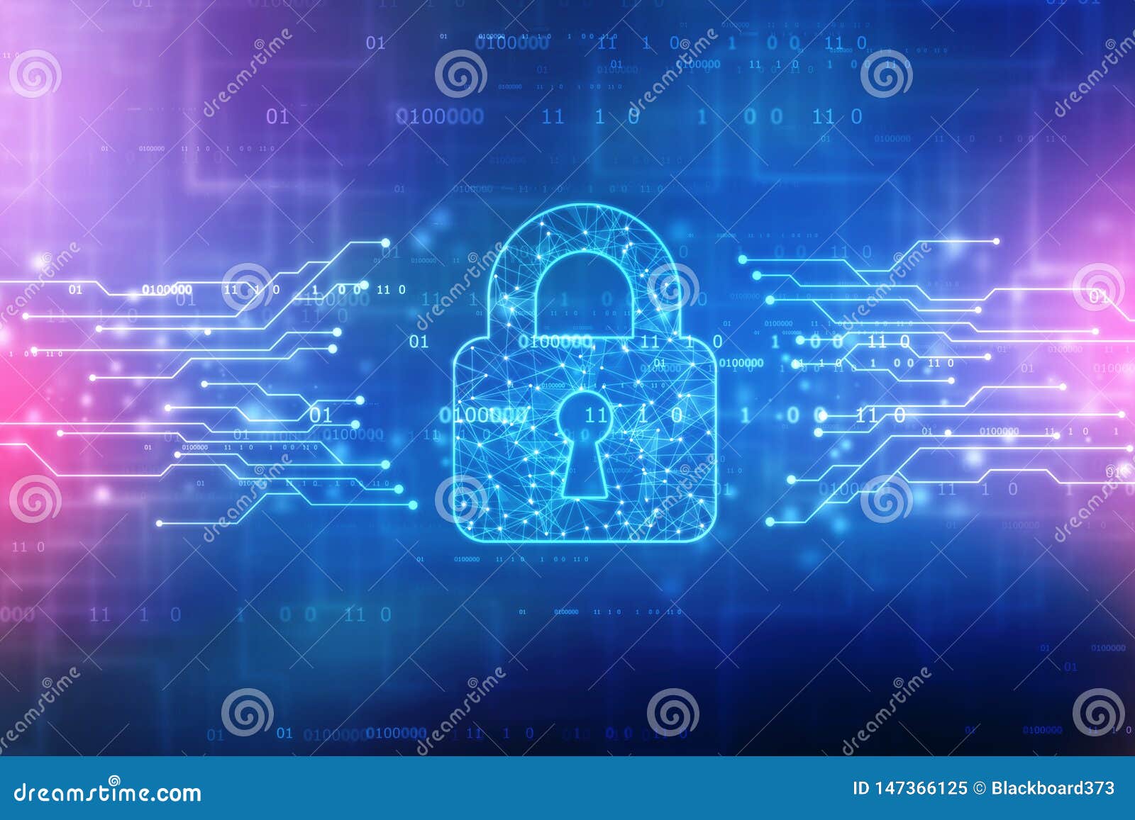 Closed Padlock on Digital Background, Cyber Security and Internet ...