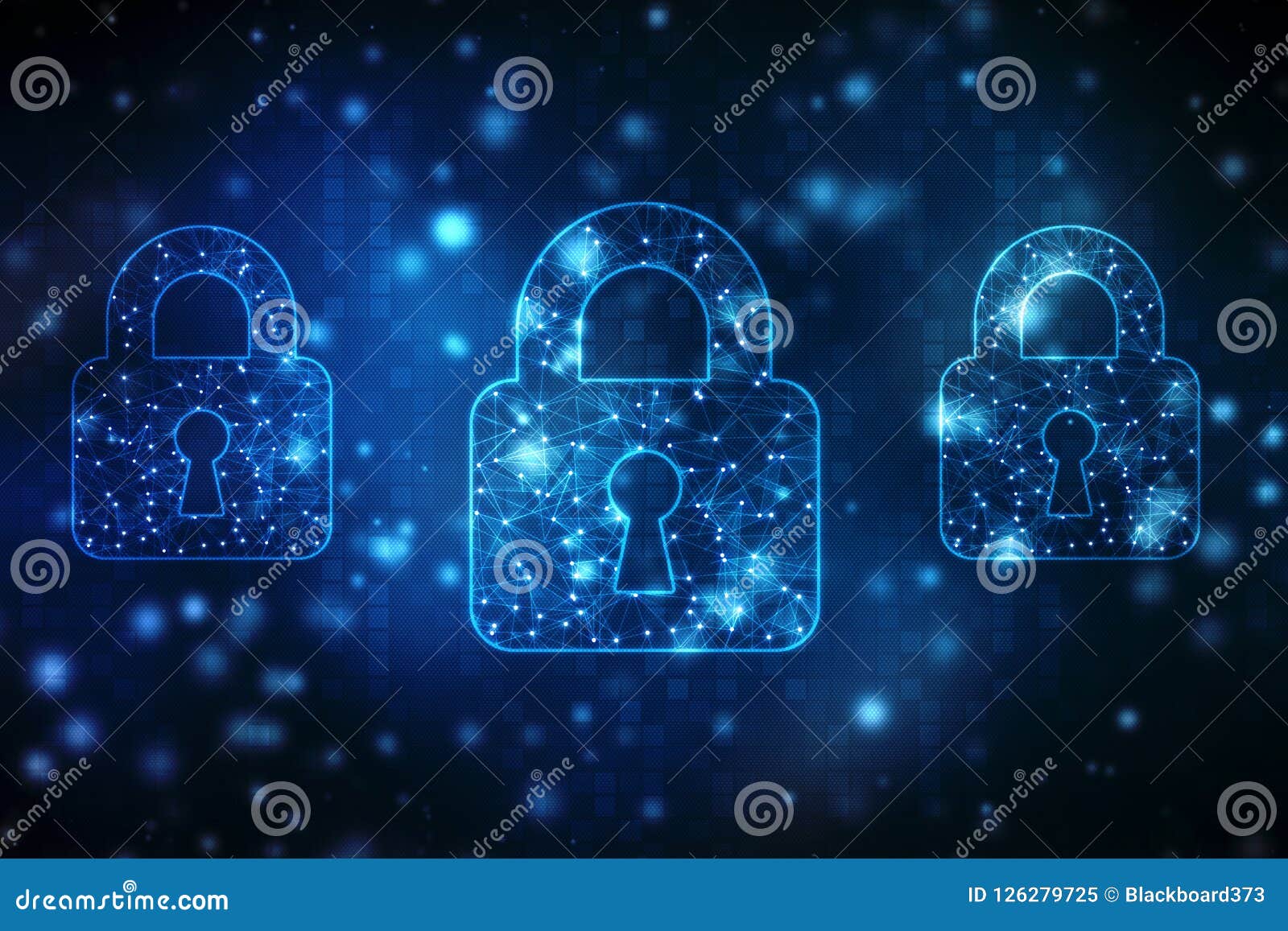 Security Concept: Lock on Digital Screen, Cyber Security Concept ...