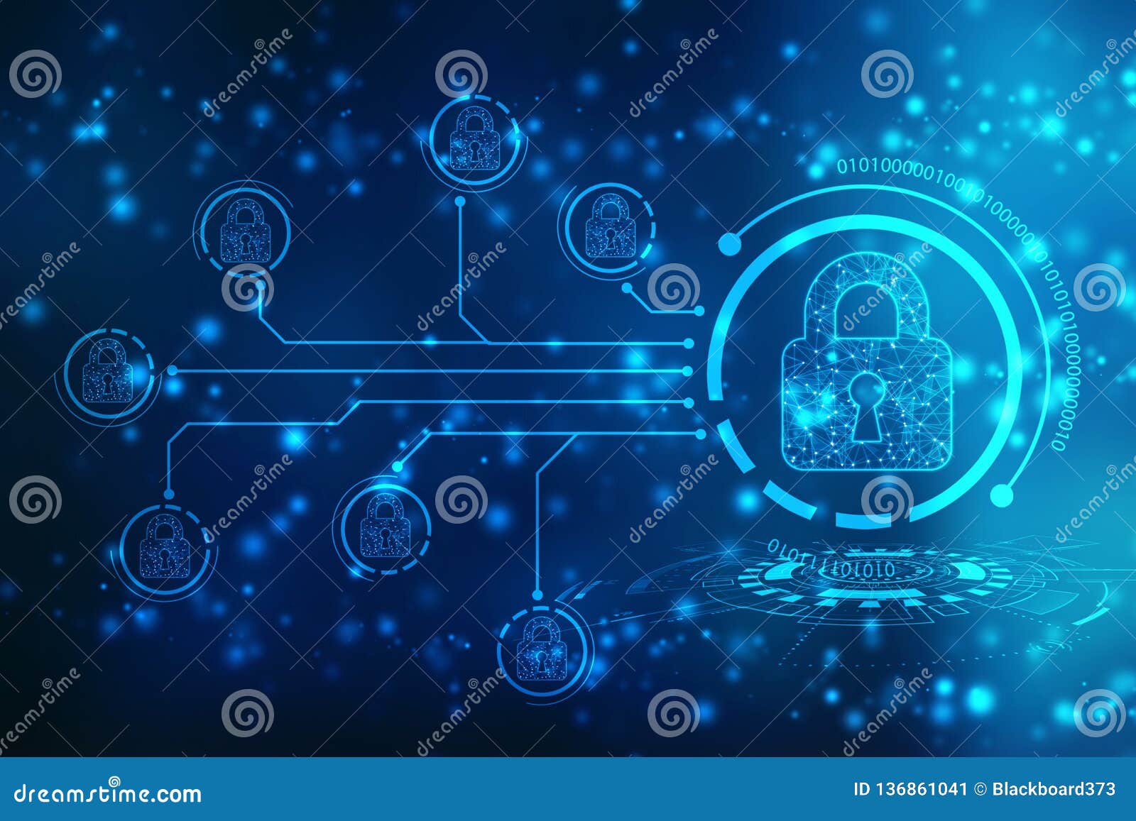 Security Concept: Lock on Digital Screen, Cyber Security Concept ...