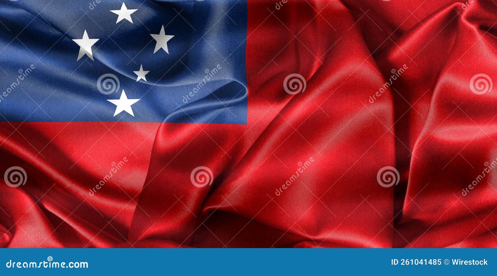 Map Illustration Of Samoa With The Flag. Cartographic Illustration Of ...