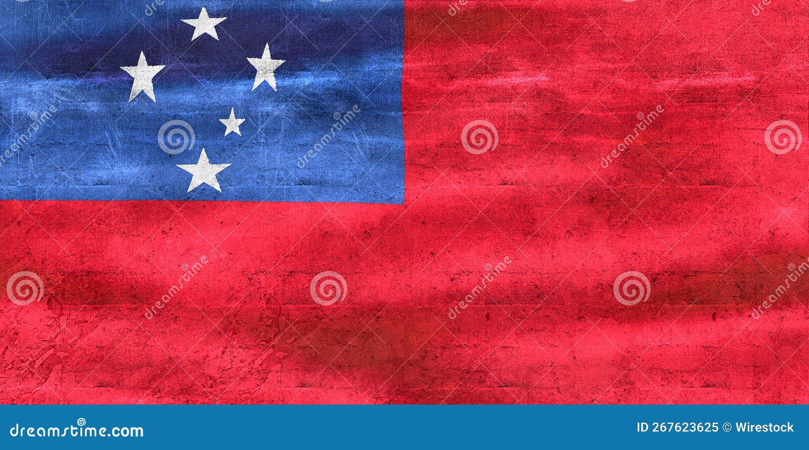 3D-Illustration of a Samoa Flag - Realistic Waving Fabric Flag Stock ...