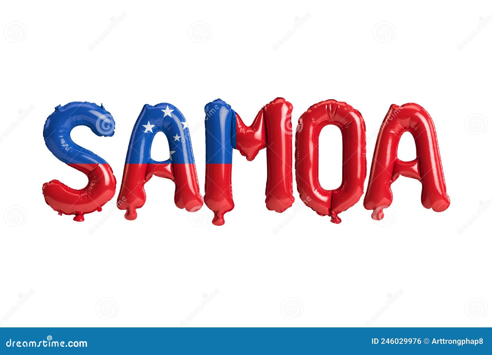 3d Illustration of Samoa-letter Balloons with Flags Color Isolated on ...