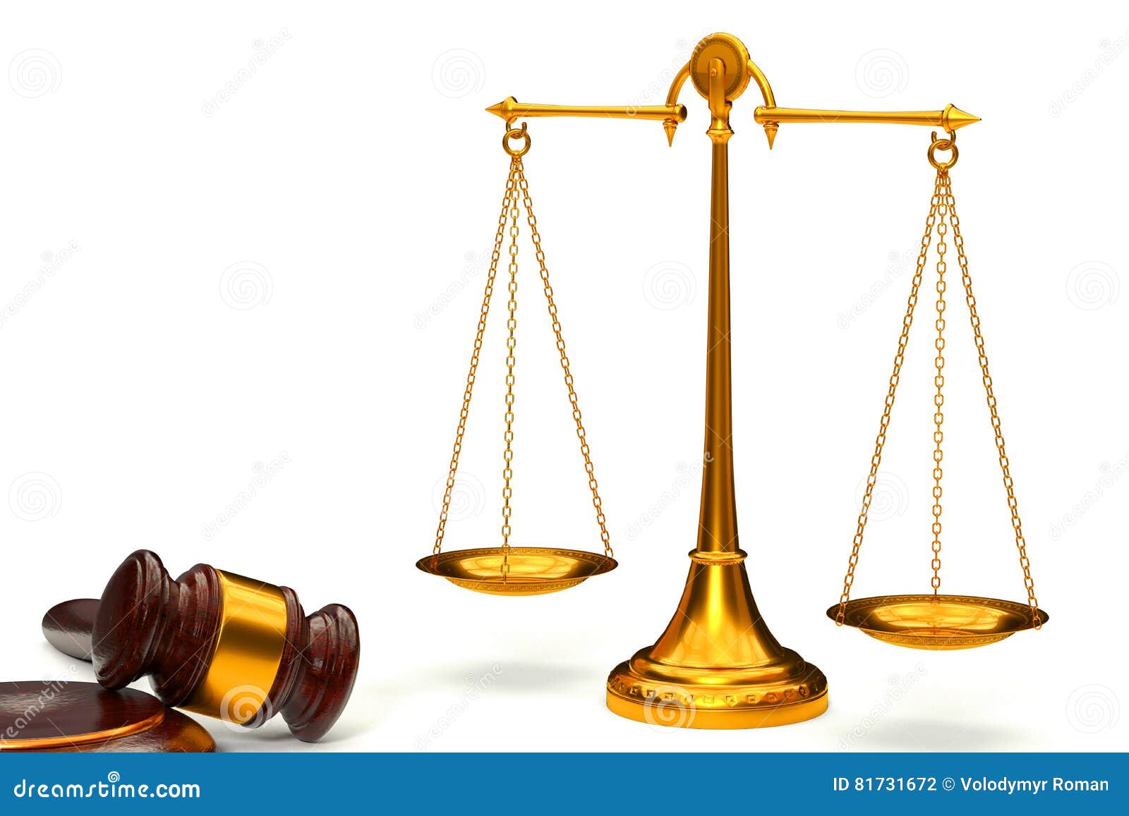 3d Illustration Scales and Judges Gavel Stock Illustration ...