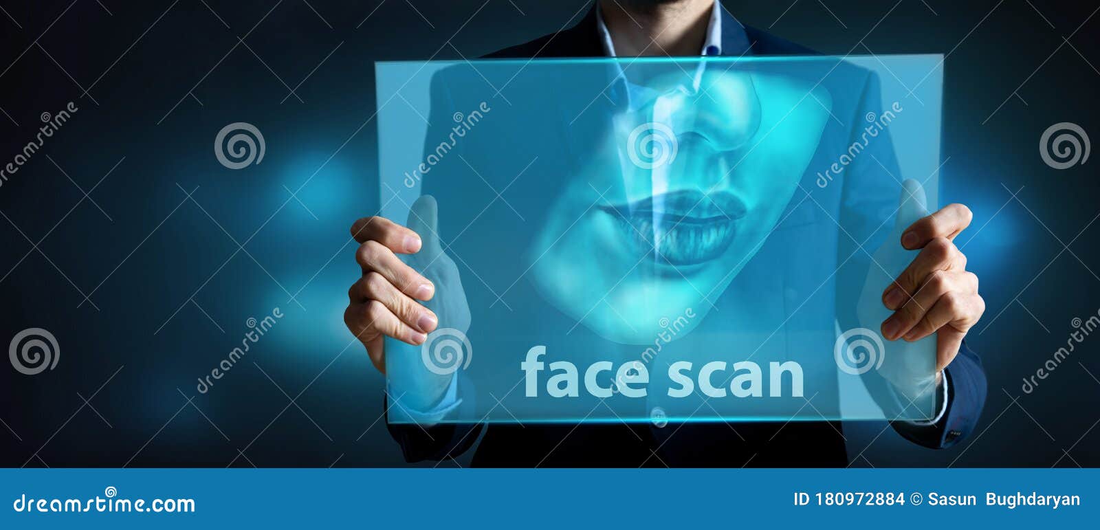 3d Illustration Scan Faces. Security Stock Photo - Image of design ...