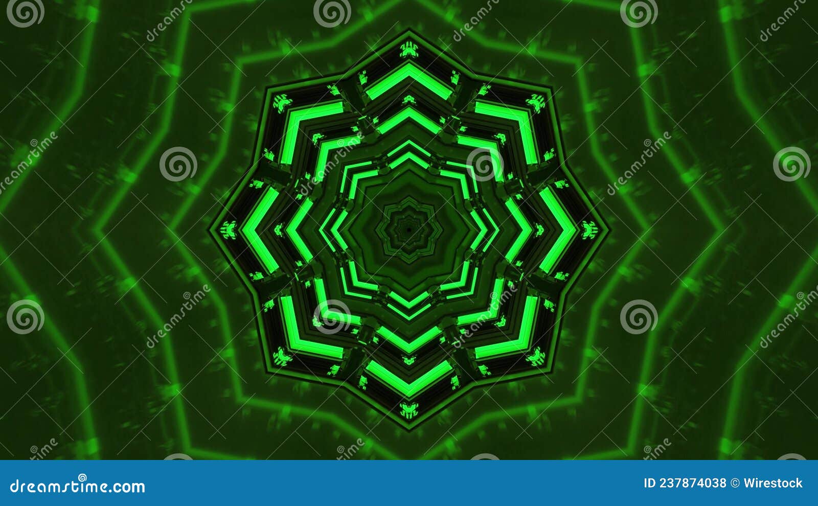 3D Illustration of a Sci-fi Background with Geometric Shapes and Bright ...