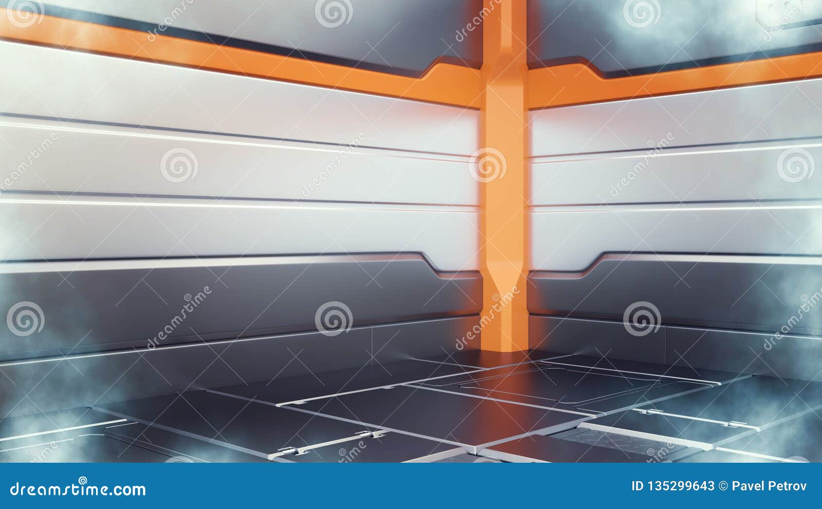 3d Render Of Sci-fi Cryogenic Freezer Farm Corridor Interior Royalty ...