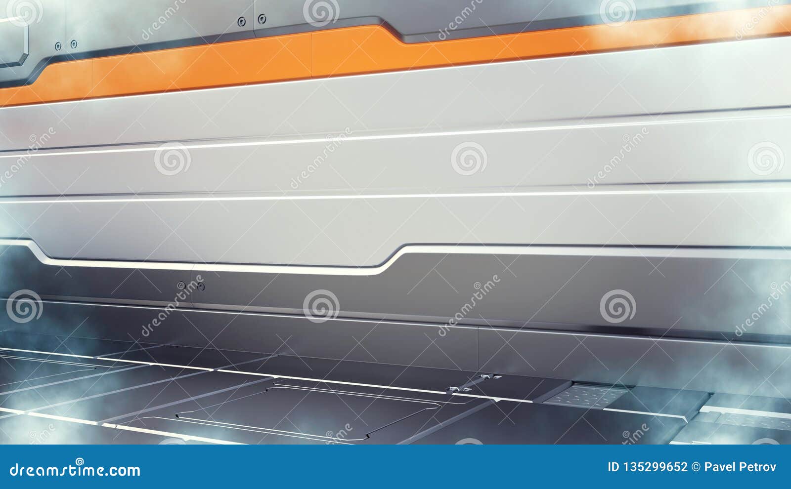 3d Illustration of Sci-fi Cryogenic Freezer Farm Corridor Interior ...