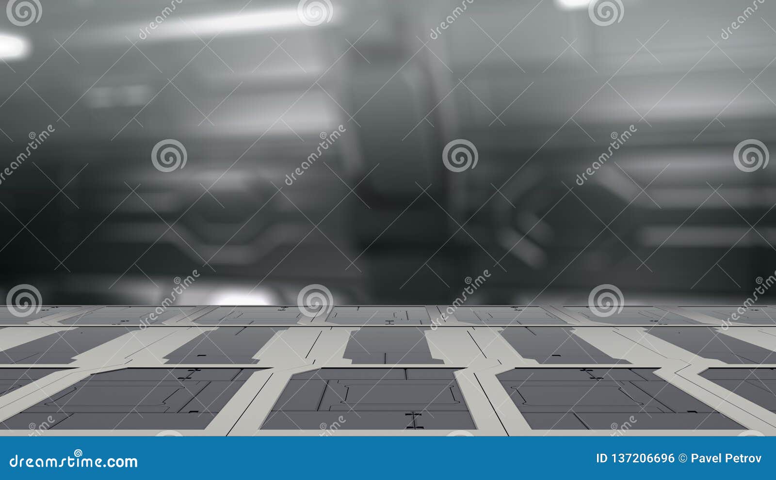 3d Illustration of Sci Fi Lab Table with Blur Sci-fi Background 3d ...