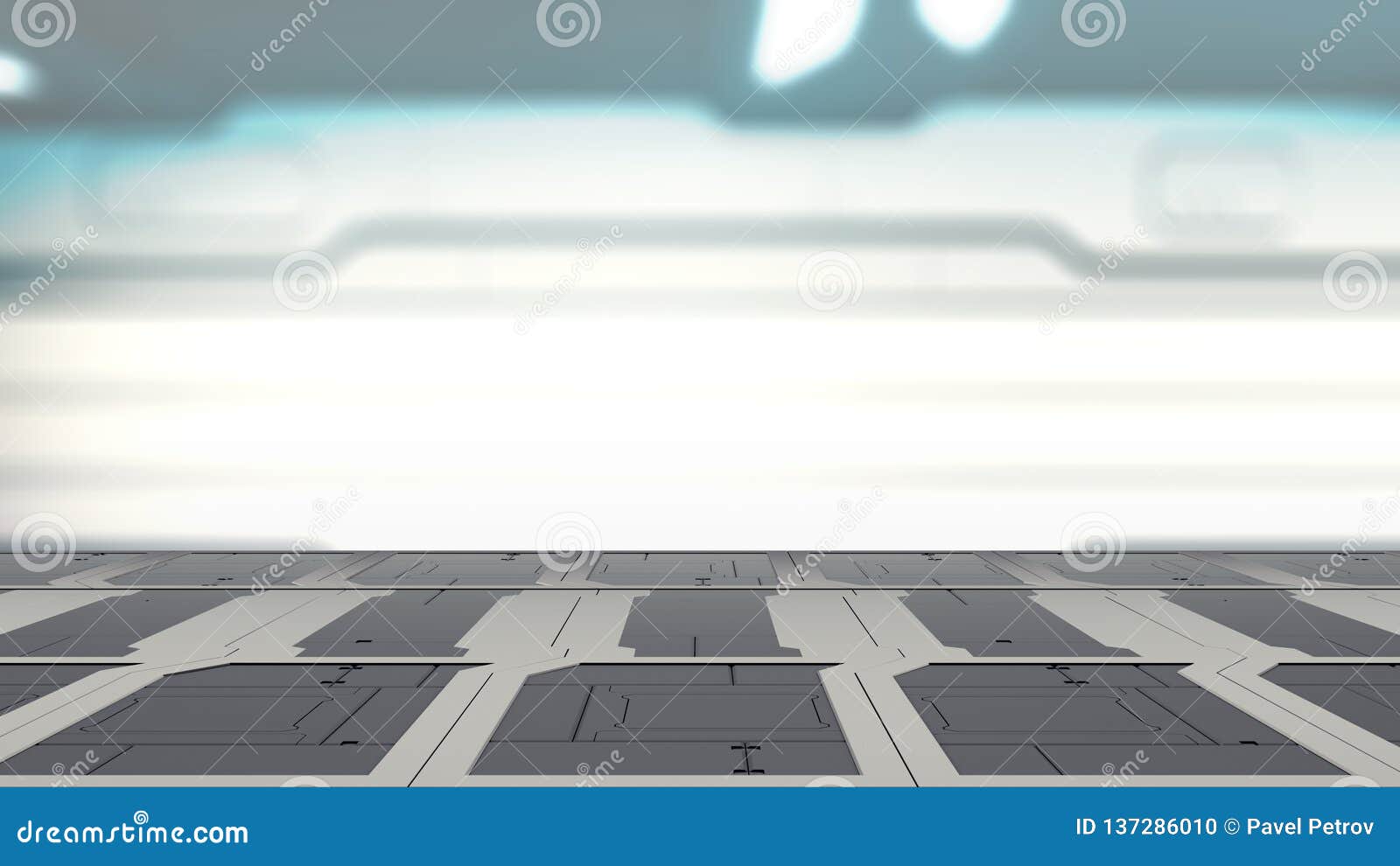 3d Illustration of Sci Fi Lab Table with Blur Sci-fi Background 3d ...