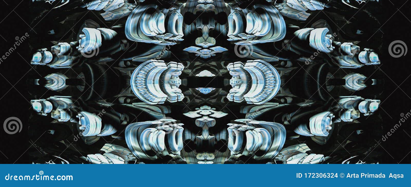 3d Illustration Scifi Abstract Blue Machine Background Stock ...