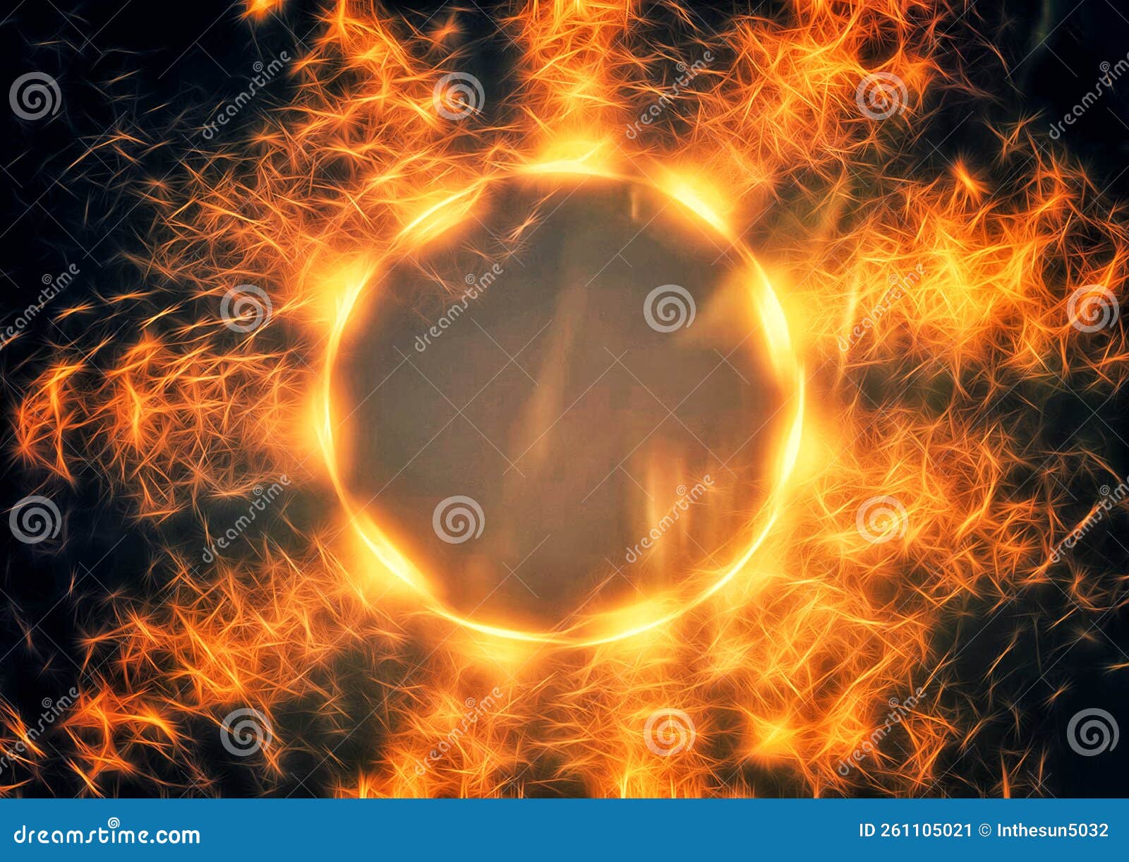 3d Illustration of Scorching Flames Burning in the Dark Stock ...
