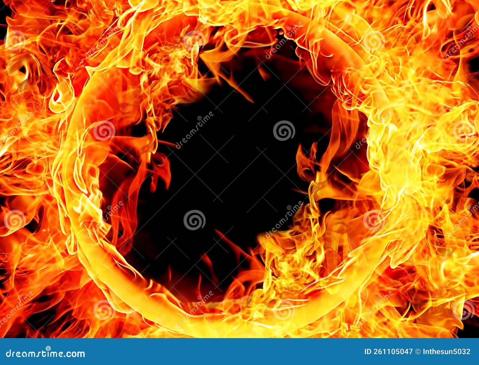 3d Illustration of Scorching Flames Burning in the Dark Stock ...