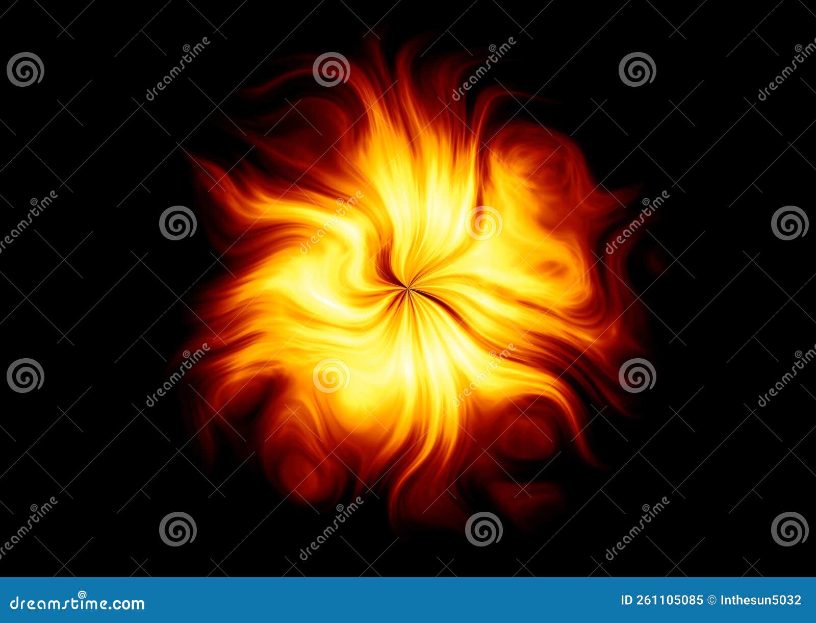 3d Illustration of Scorching Flames Burning in the Dark Stock ...