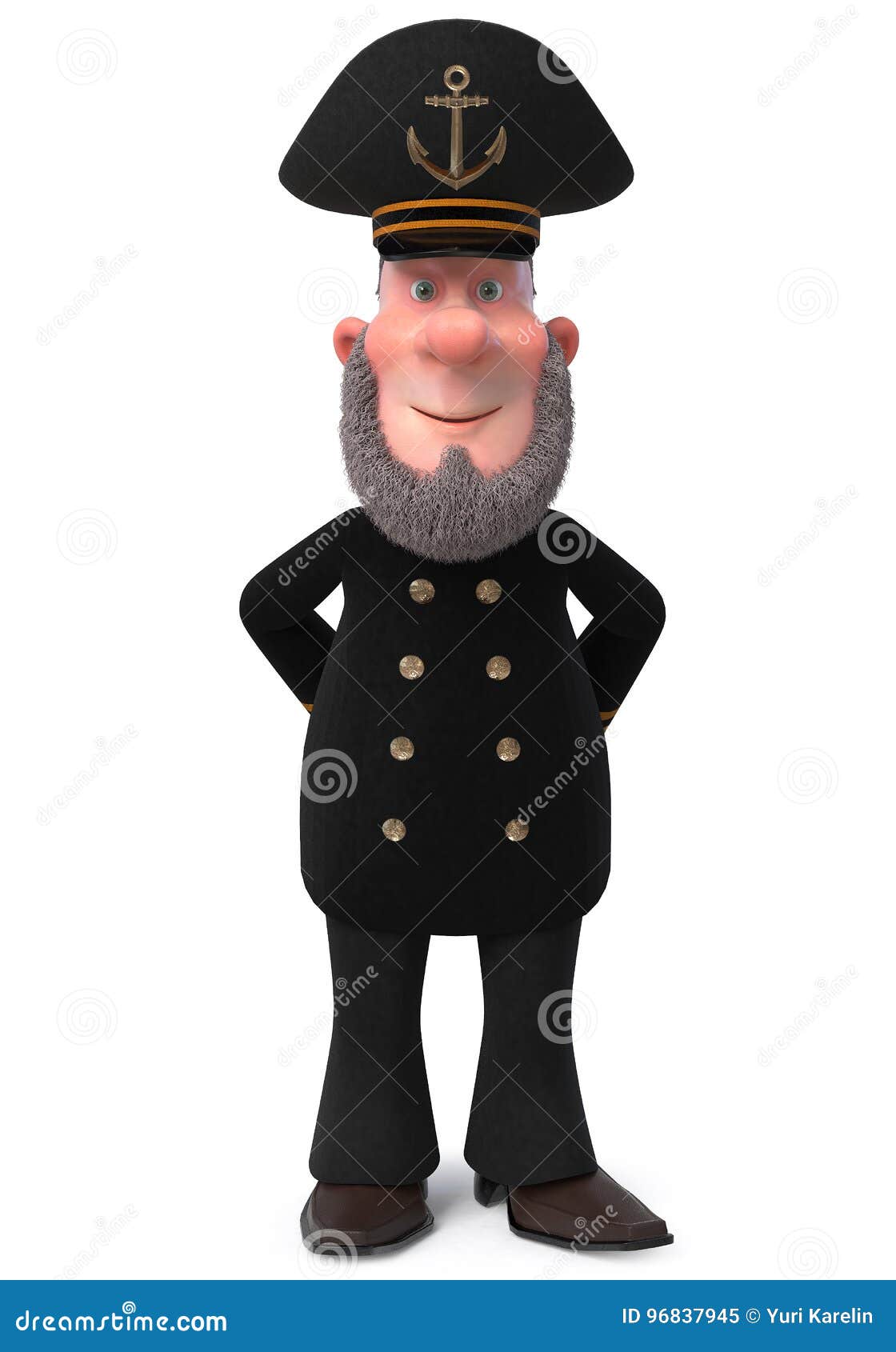 3d Illustration Sea Captain Stock Illustration - Illustration of ...
