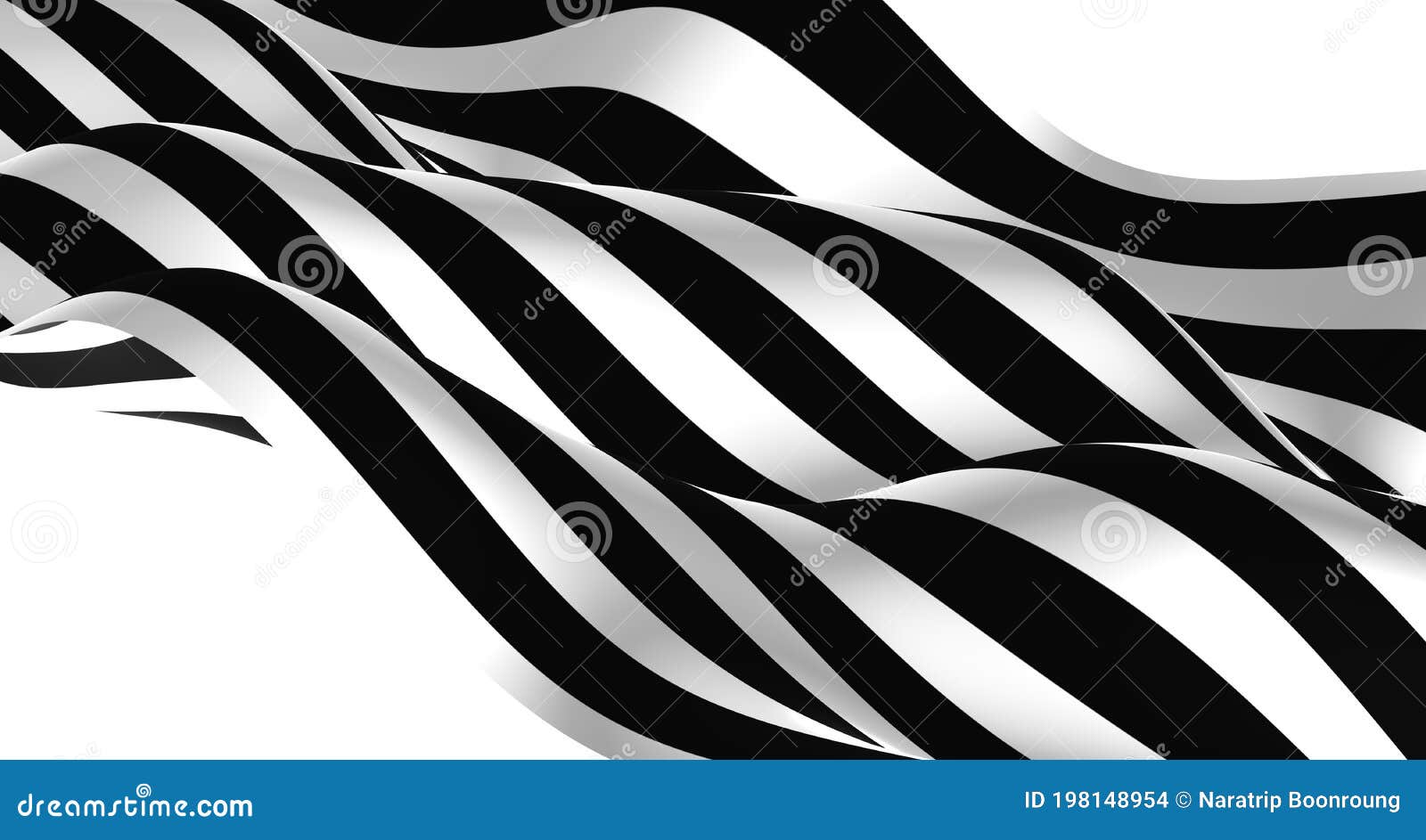 3d Illustration Seamless Ripple Pattern Repetition of Black and White ...