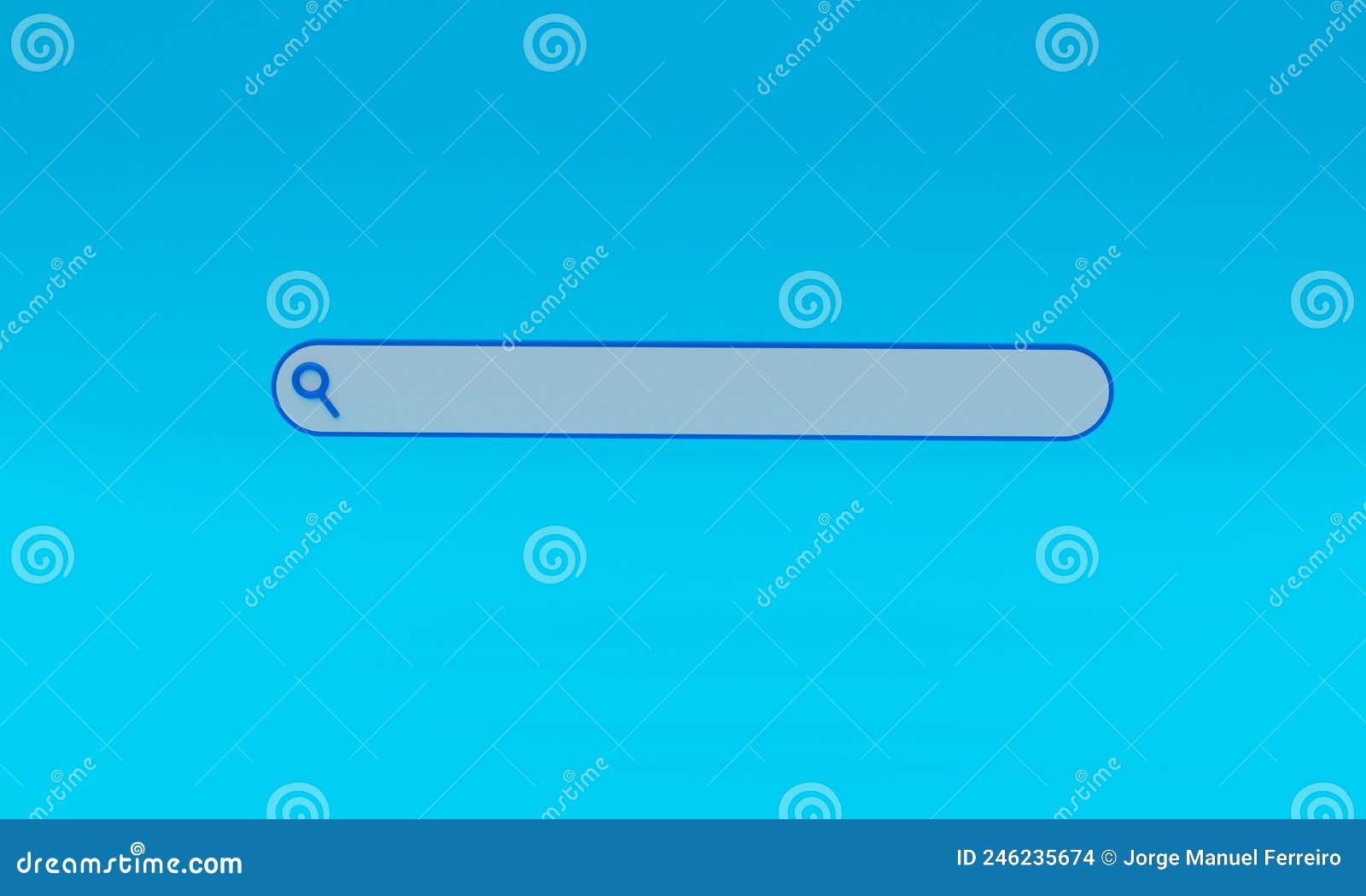 3D Illustration, Search Bar, on Background Blue, Copy Space, 3d ...