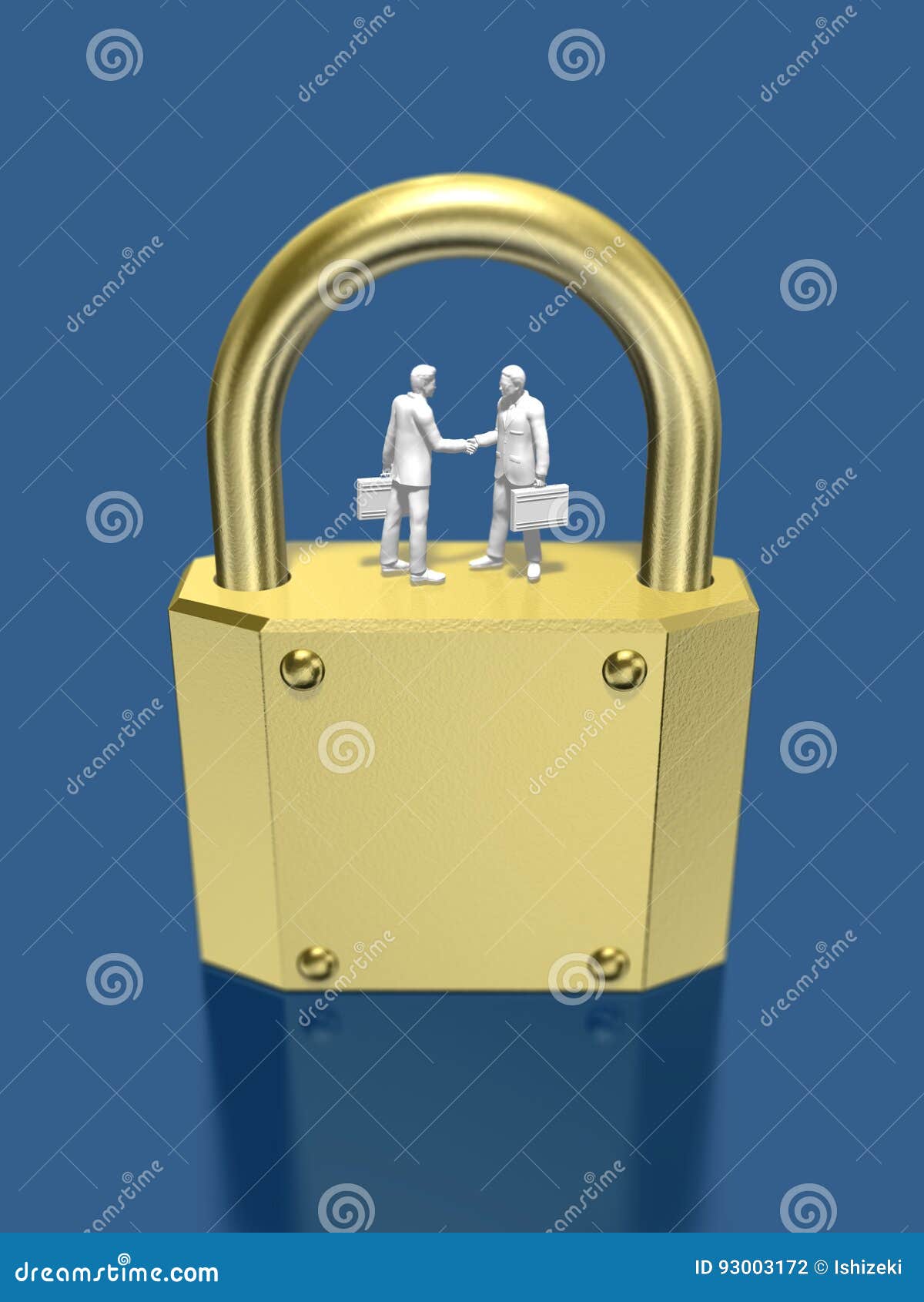 3D Illustration of Security. Stock Illustration - Illustration of gold ...