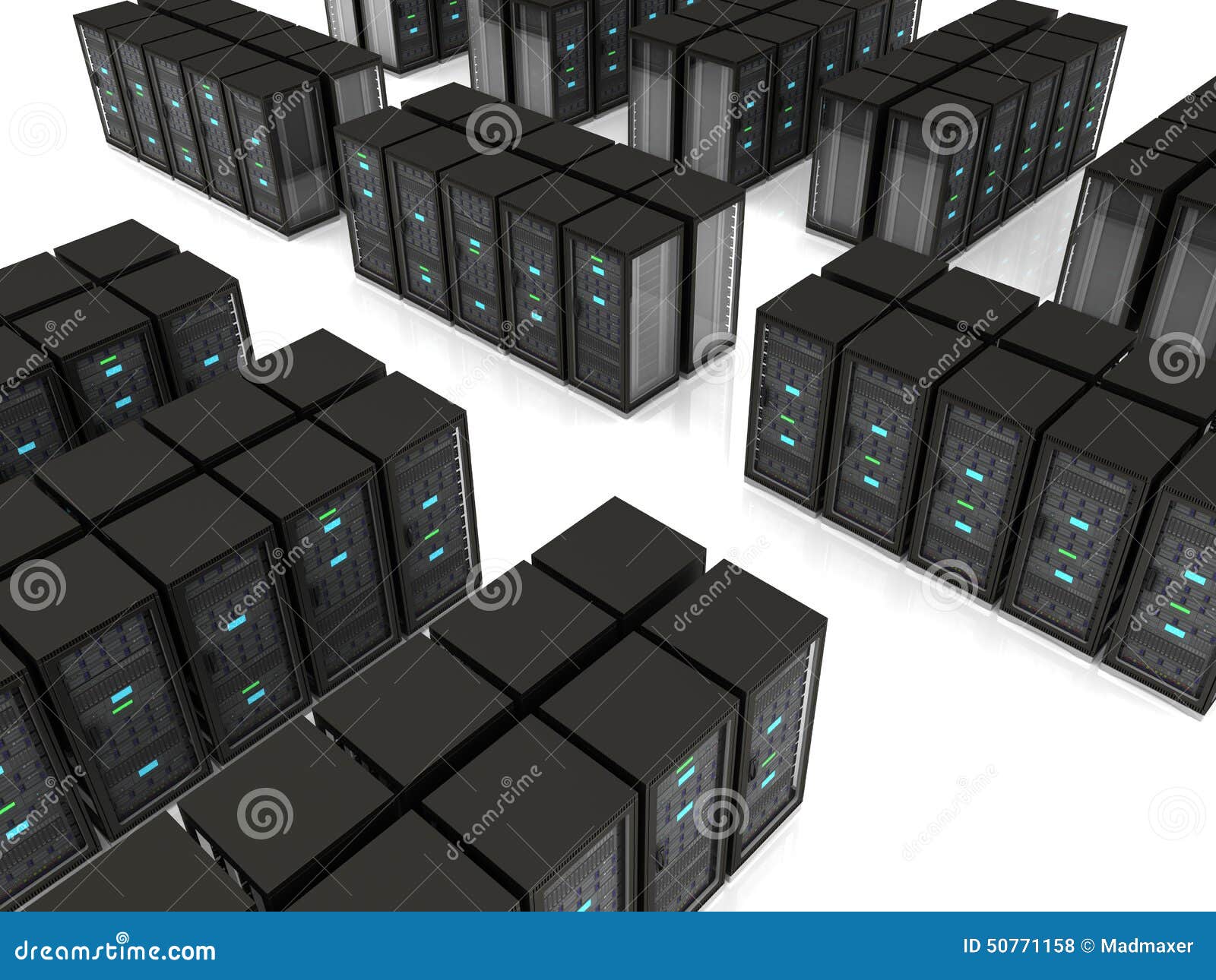 3d Illustration of Server Farm Stock Illustration - Illustration of ...