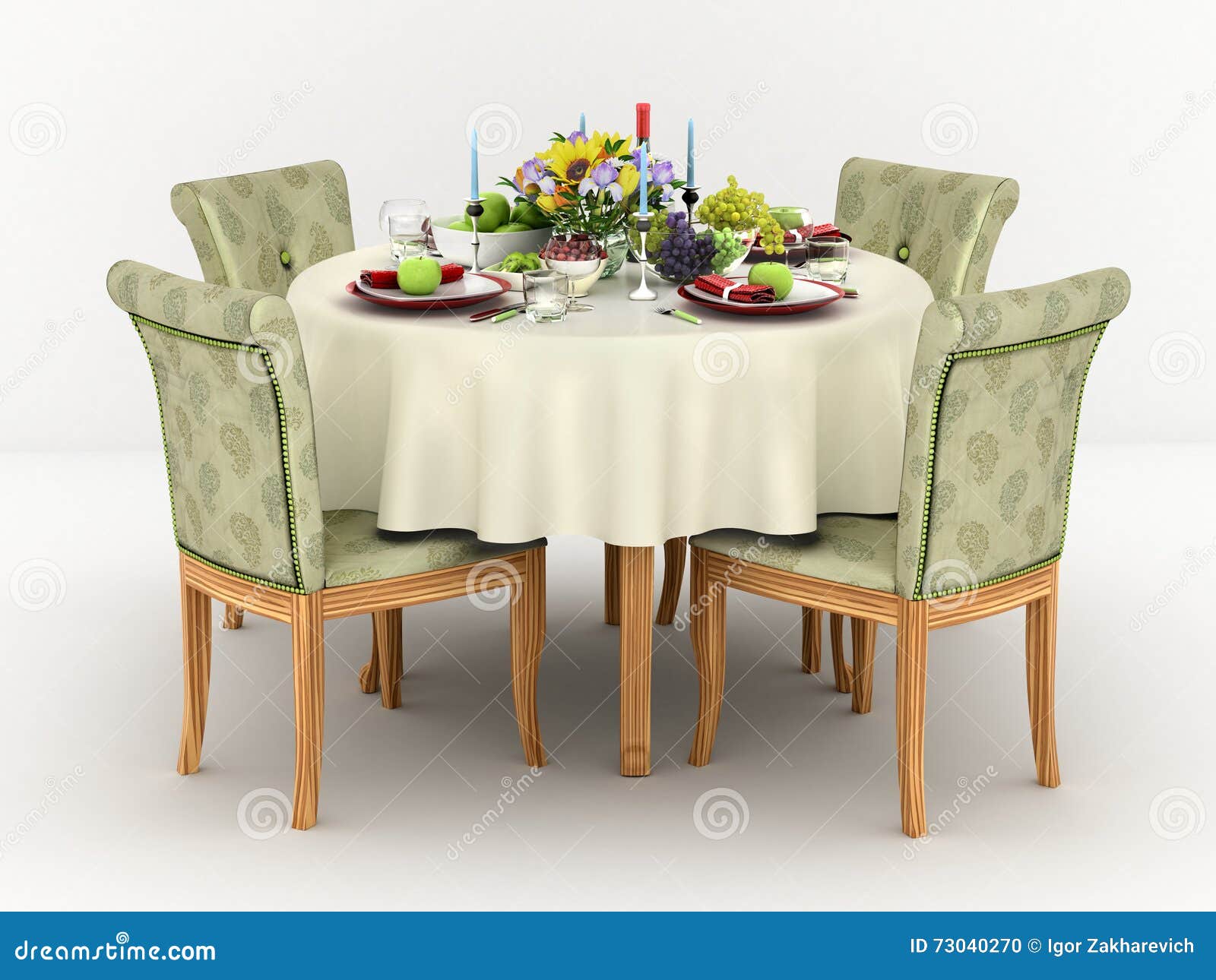 Round Dinner Table Clipart
