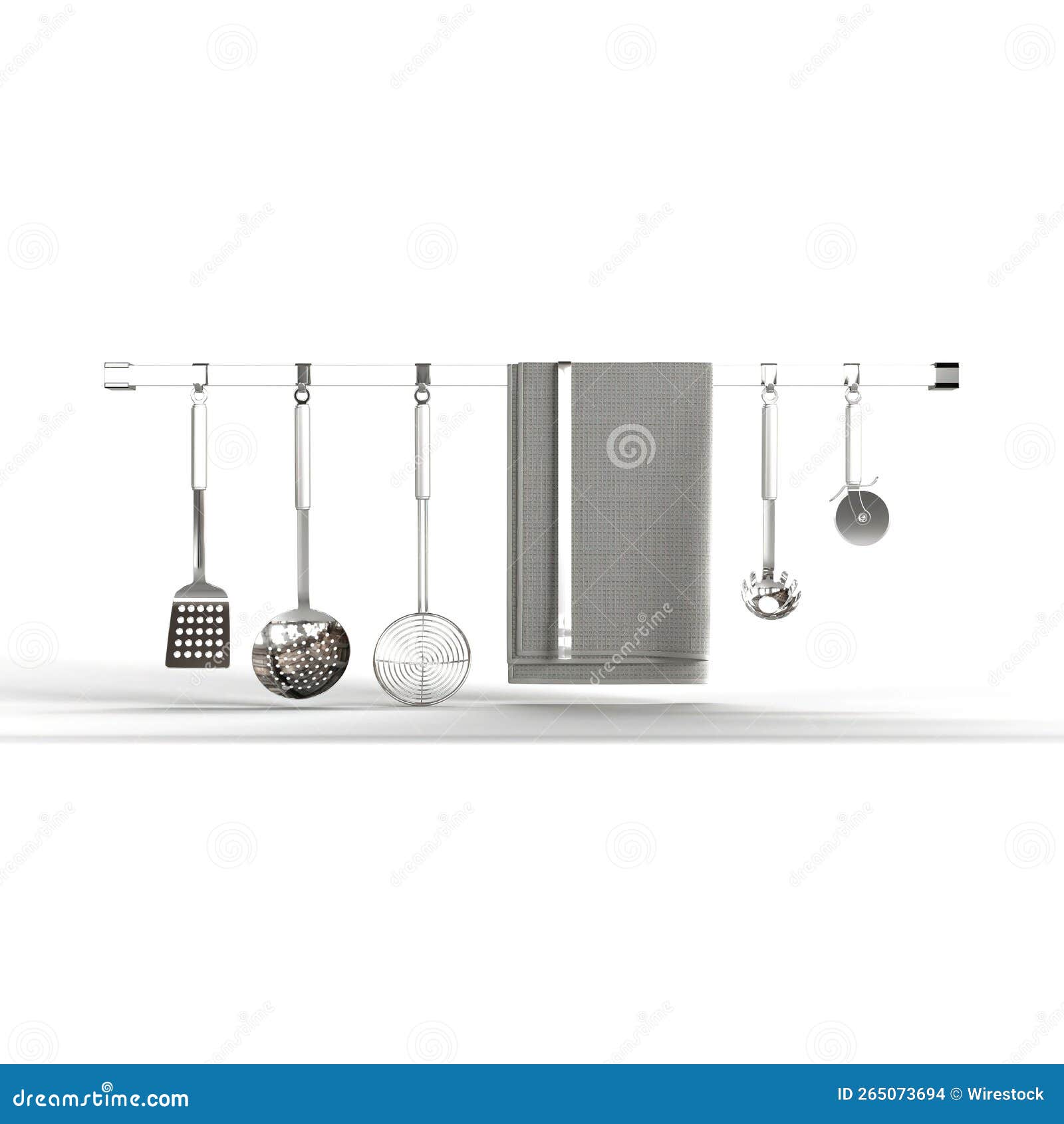 3d Illustration of a Set of Kitchen Tools Isolated on a White ...