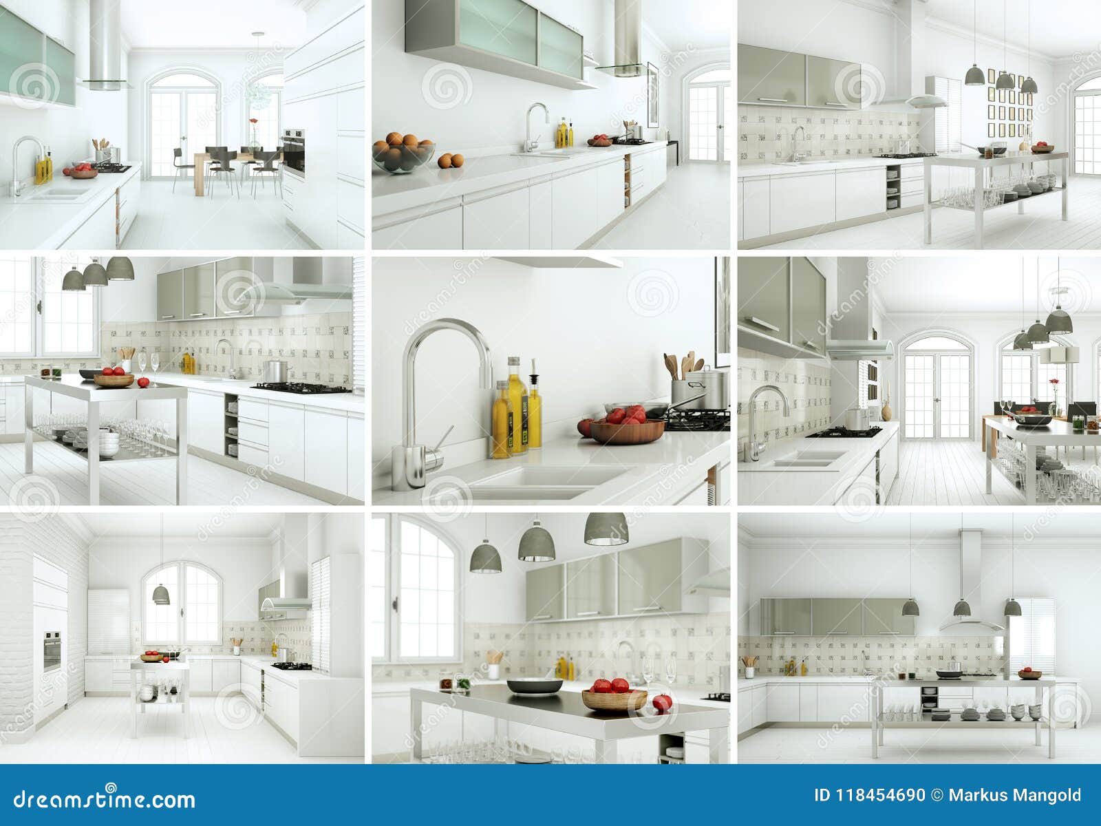 Set of Kitchens in Modern Interior Design Stock Illustration ...