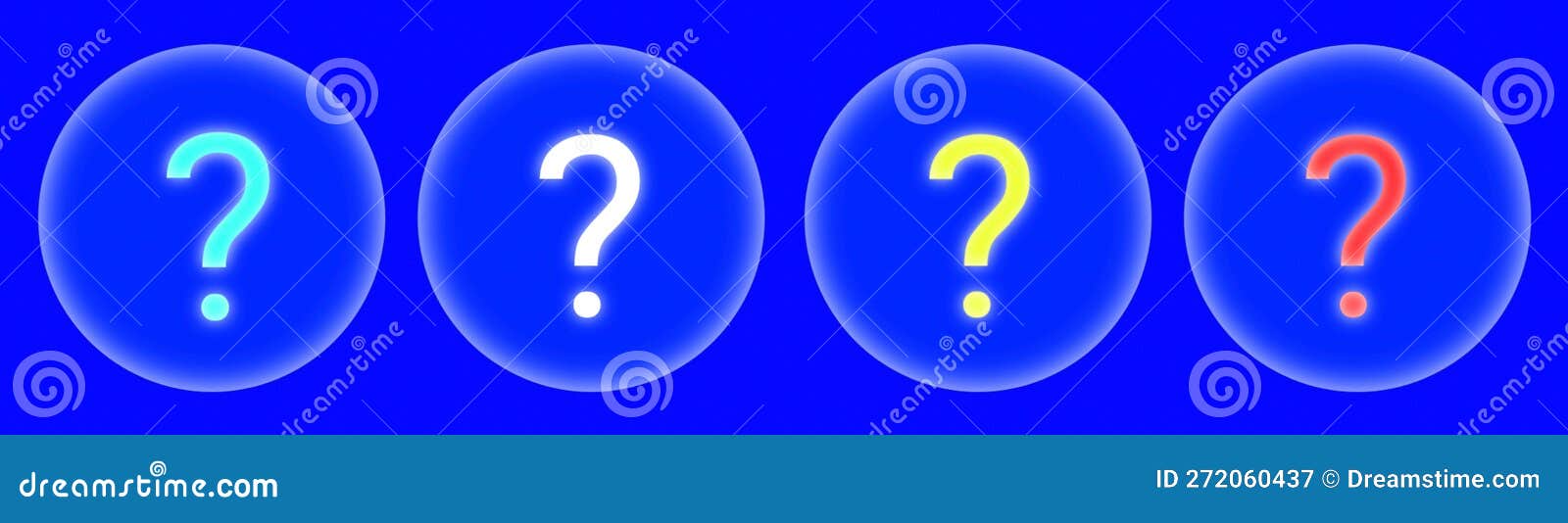 3D Illustration Set of Question Marks in Circle on a Blue Background ...