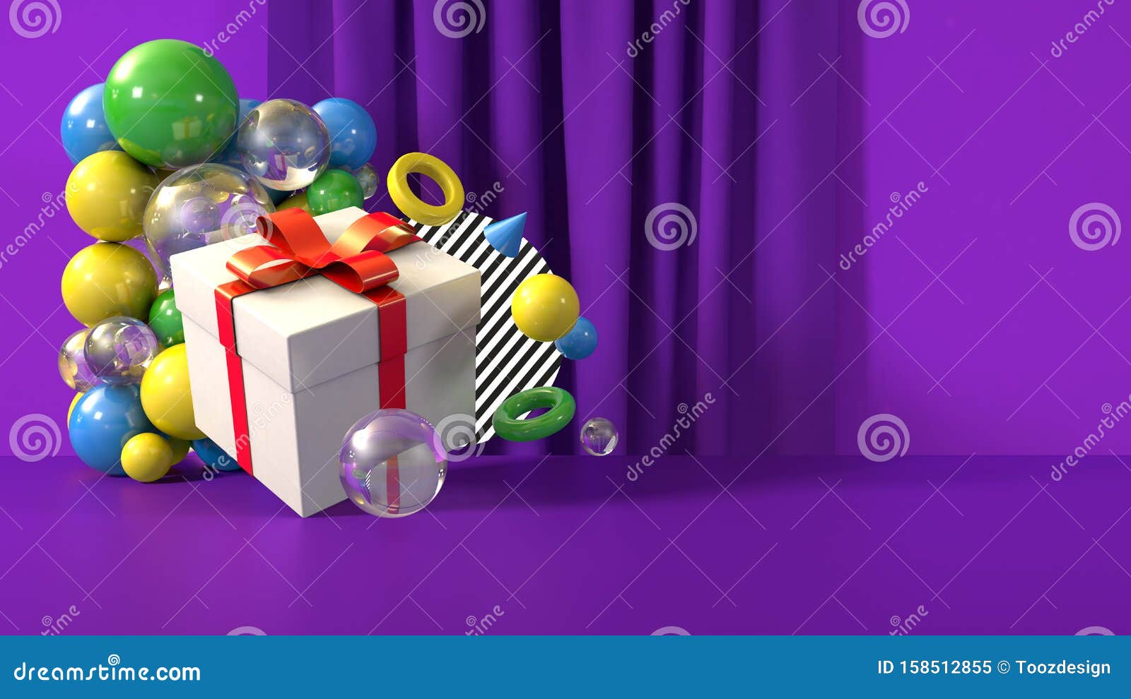 3D Render Illustration Share Gift Banner Template Stock Illustration ...