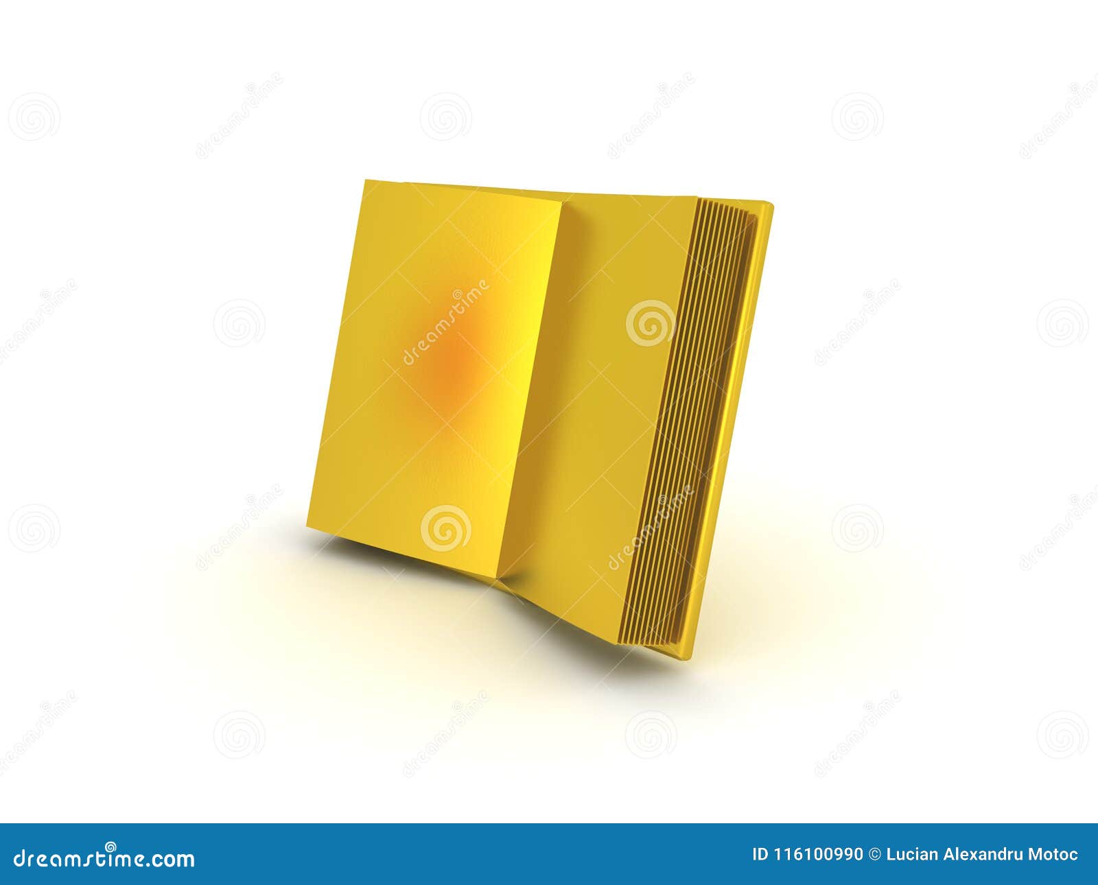 3D Illustration of a Shiny Golden Book Stock Illustration ...