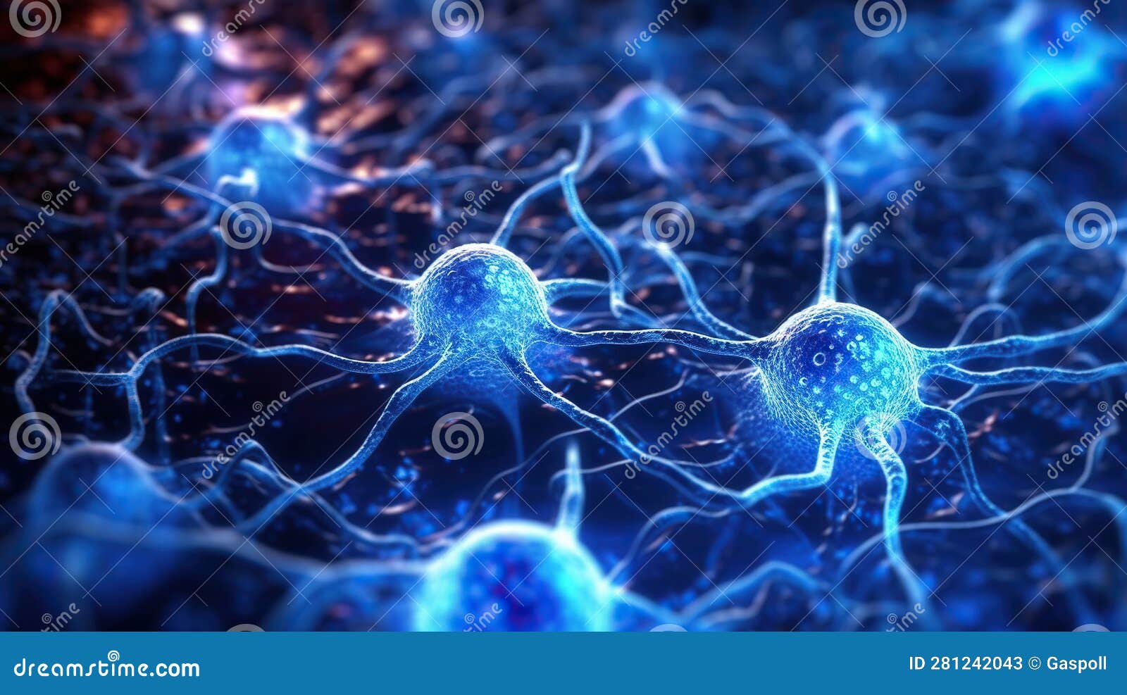 3D Illustration Showcasing the Model of Brain Cells within the Human ...