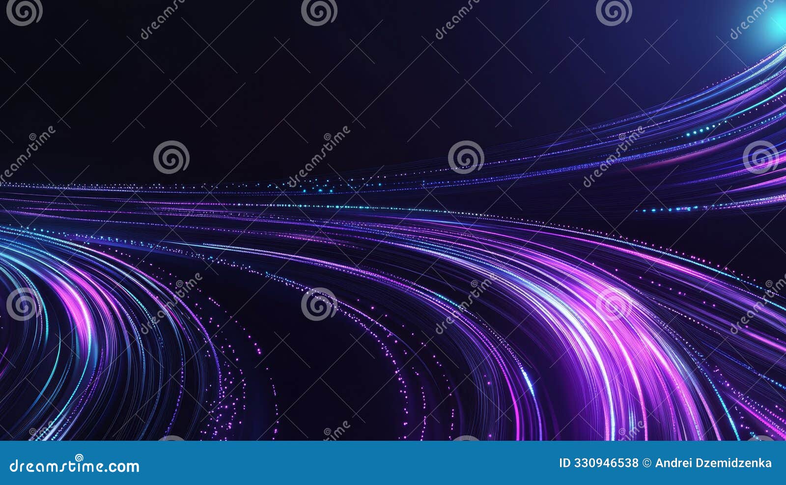 The 3D Illustration Shows Abstract Orange Particles of Optical Fiber ...