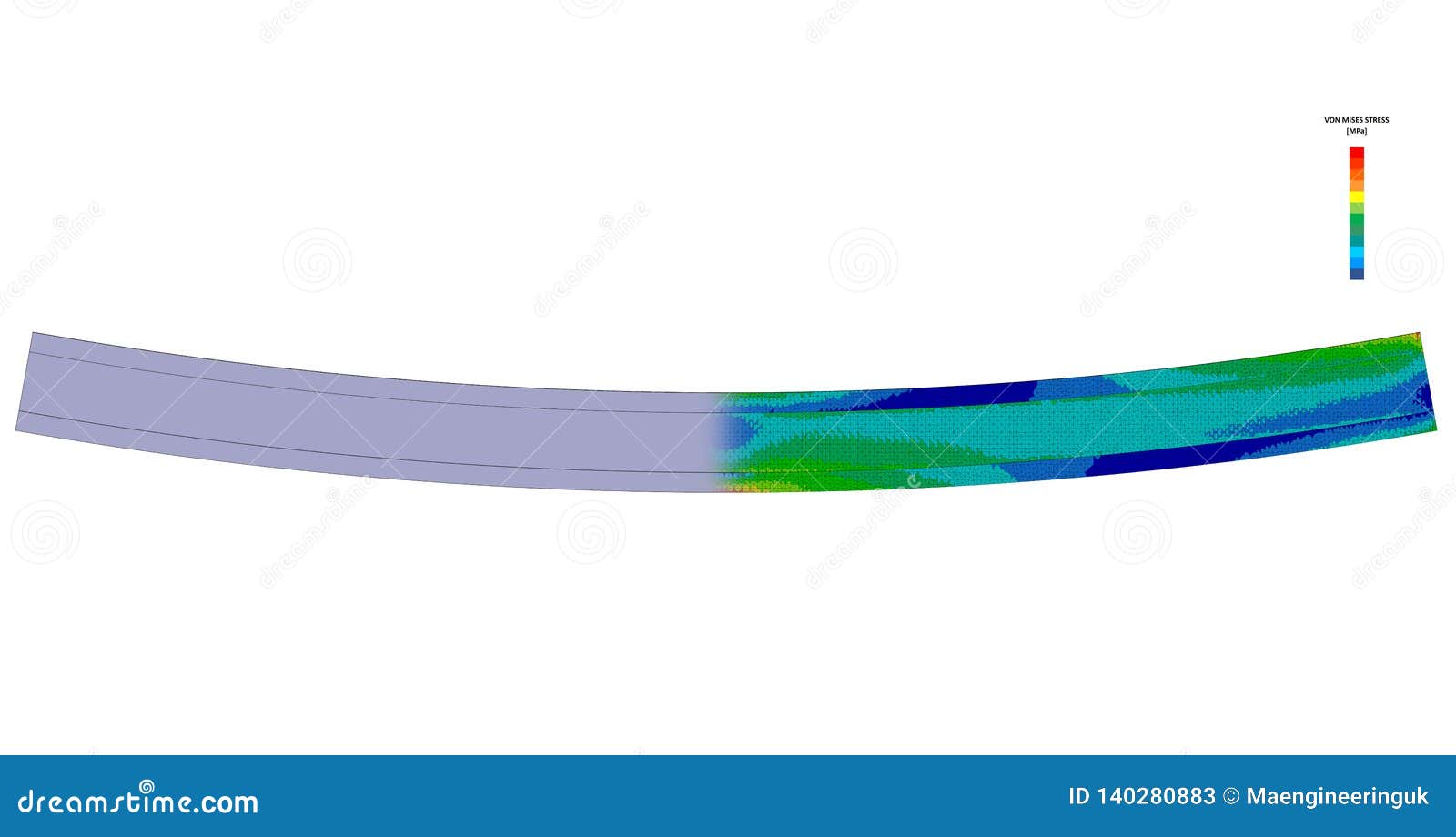 3D Illustration. Side View Of A Deflection Plot & CAD Model Blend Of An ...